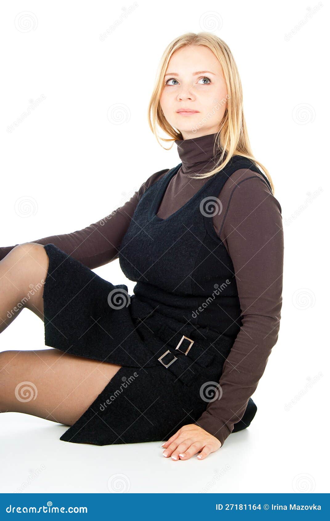 Beautiful girl sitting stock photo. Image of model, emotions - 27181164