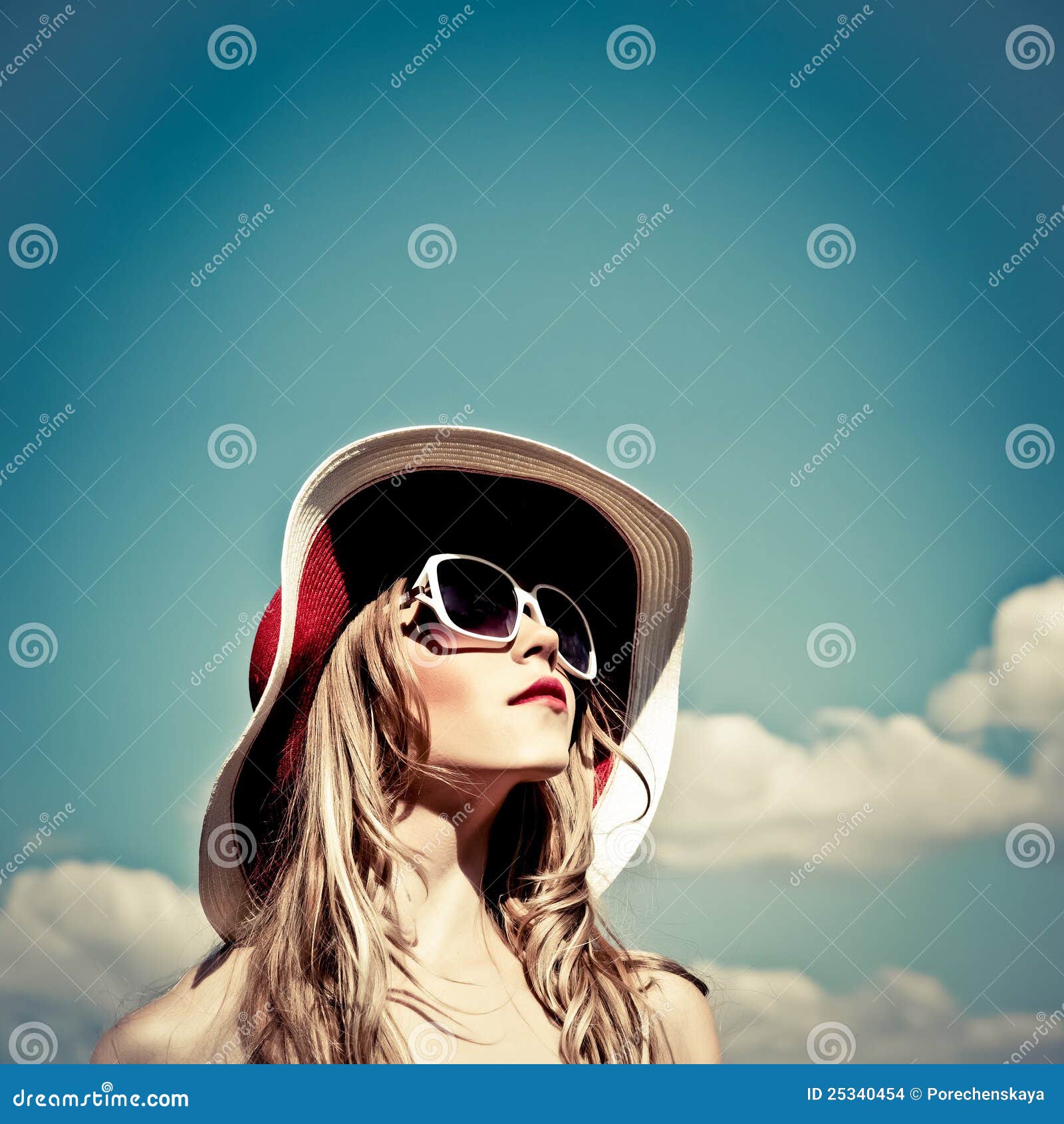 Beautiful girl in the sky stock photo. Image of beauty - 25340454