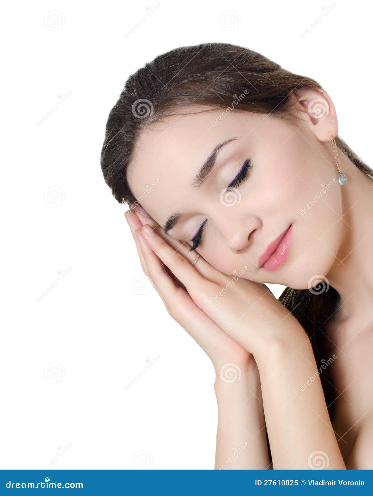 Beautiful Girl Sleeping on the Hands Stock Image - Image of beautiful ...