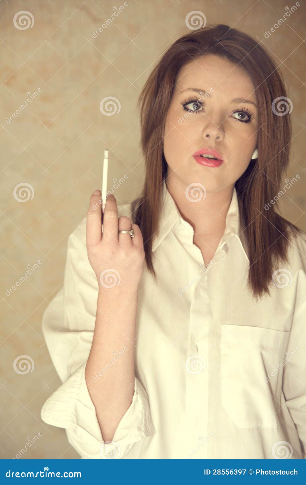 Beautiful Girl Smoking Cigarette Stock Image - Image of person ...
