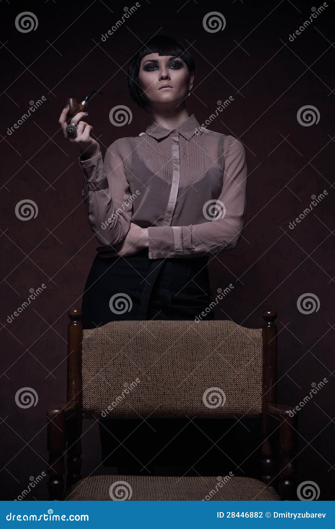 Beautiful Girl Smoking Pipe Stock Photo - Image of modern, cute: 28446882