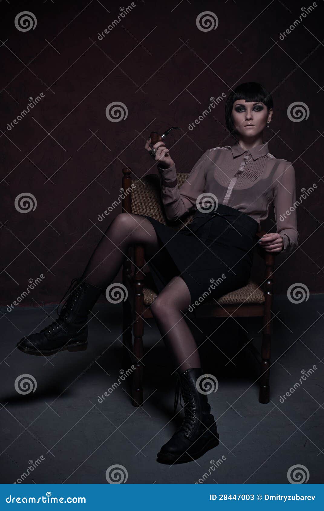 Beautiful Girl Smoking Pipe Stock Image - Image of gorgeous, woman ...
