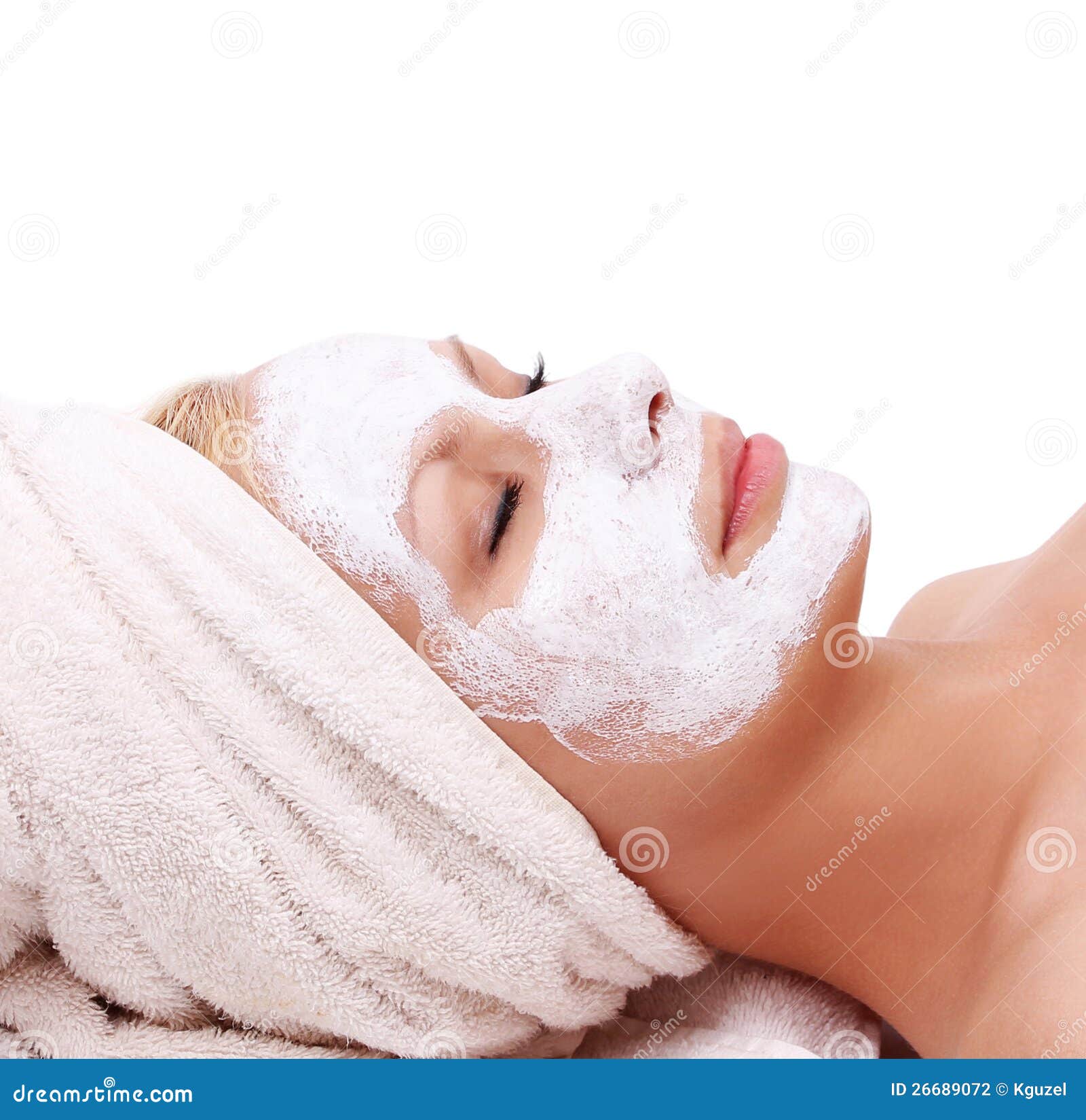 Beautiful Girl with Spa Mask on Face Stock Photo - Image of girl ...