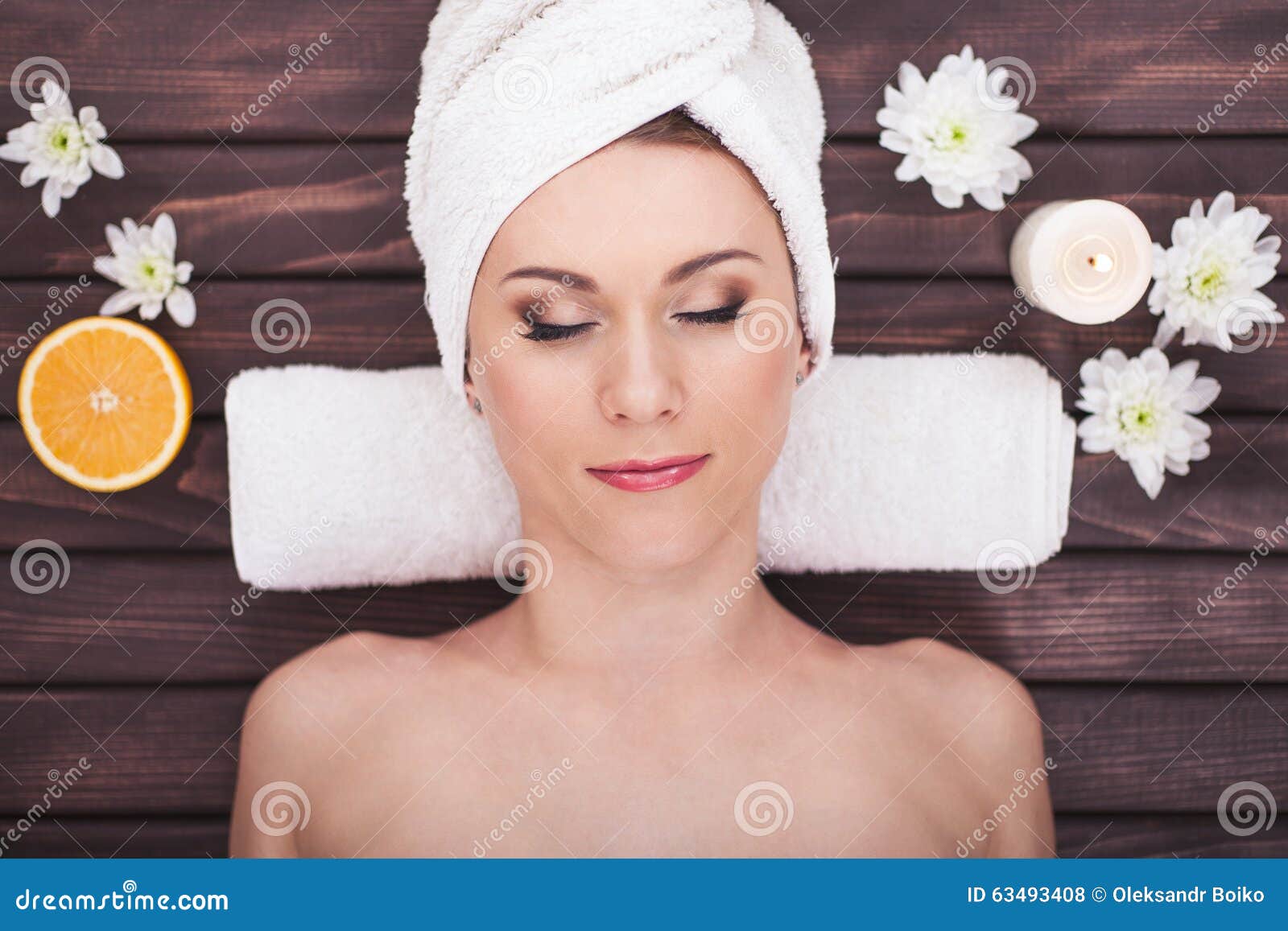 Beautiful girl at spa stock photo. Image of lifestyles - 63493408
