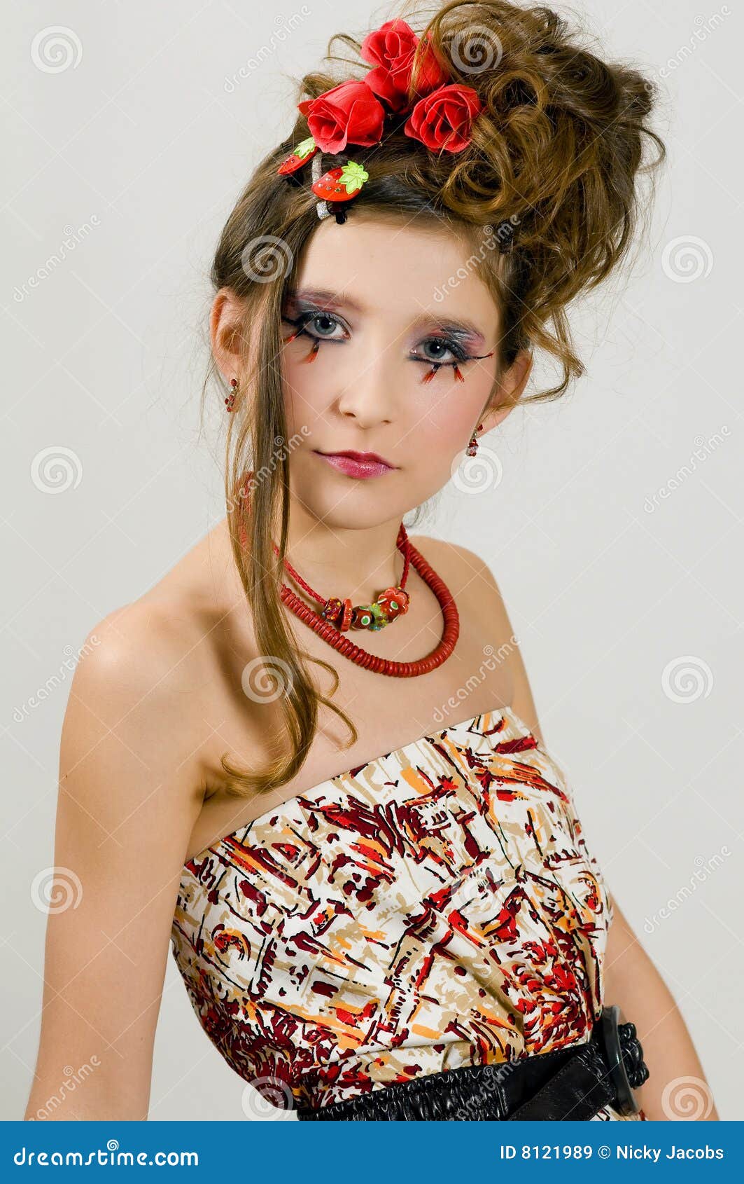 Beautiful Girl with Special Eye Makeup Stock Image - Image of jewellery ...