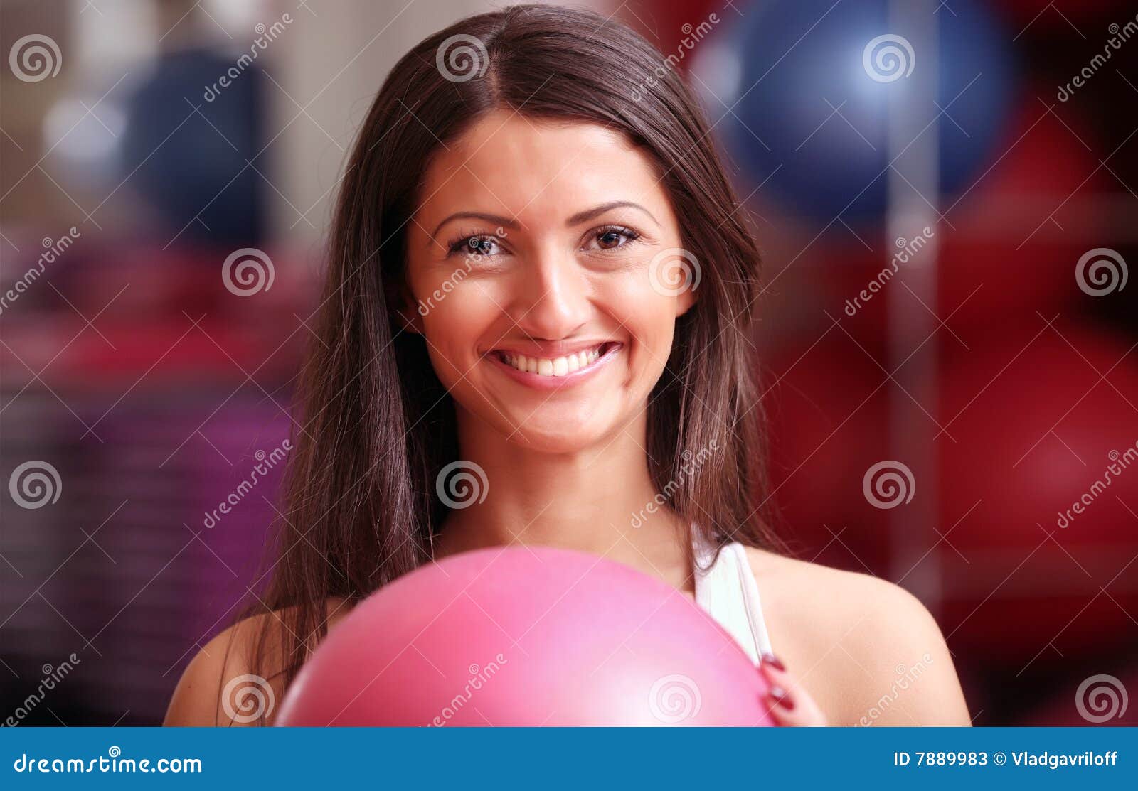 The Beautiful Girl with a Sphere Stock Image - Image of human, action ...
