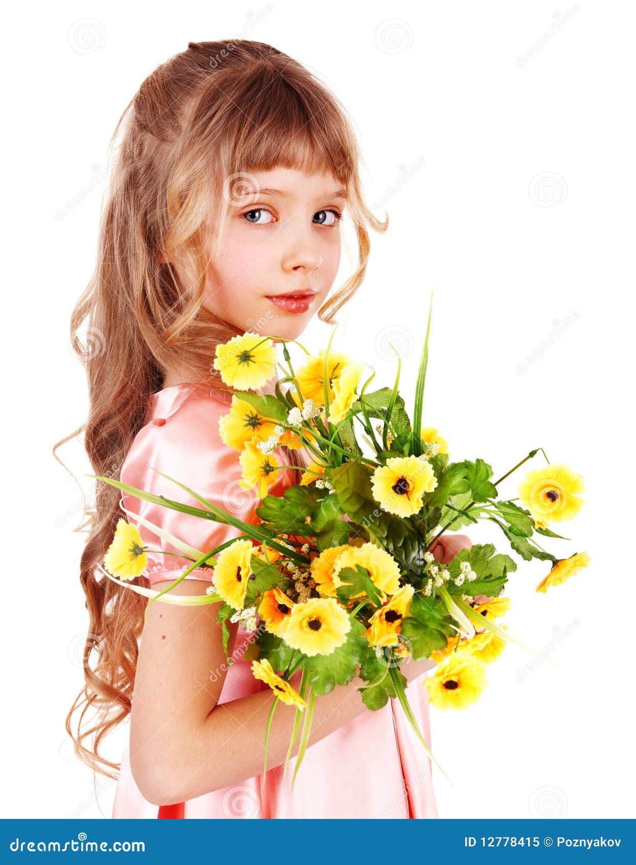 Beautiful Girl with Spring Flower. Stock Image - Image of expressing ...
