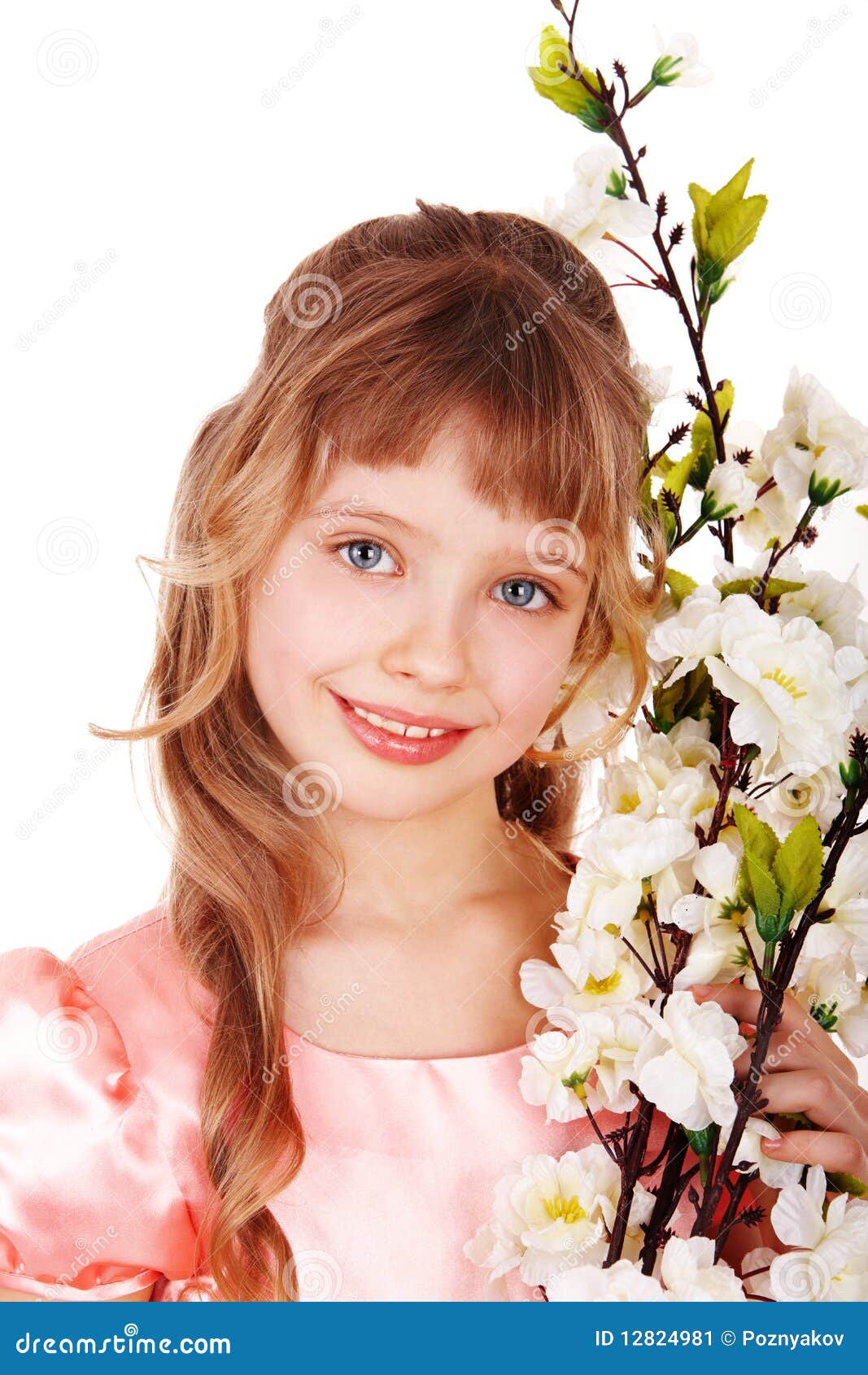 Beautiful Girl with Spring Flower. Stock Image - Image of fairy, child ...