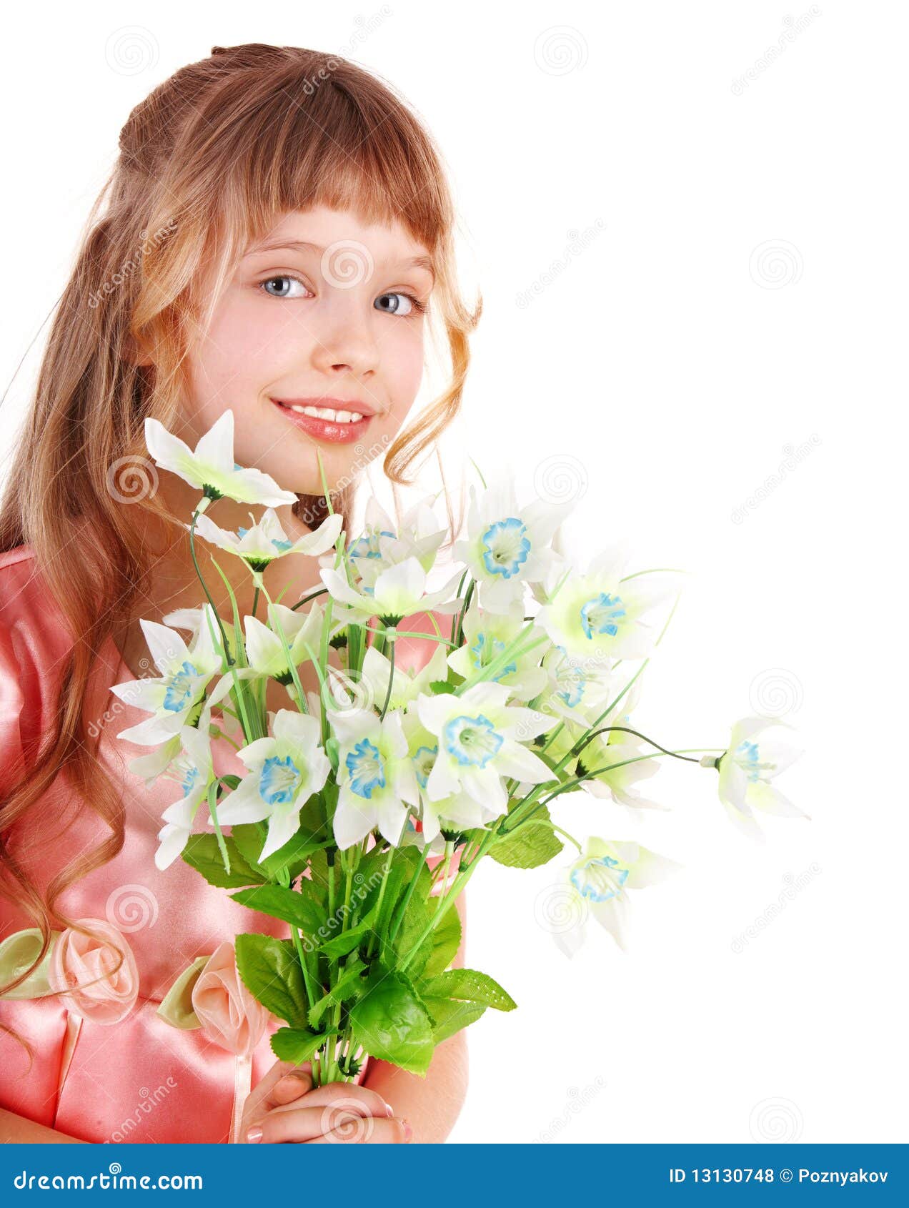 Beautiful Girl with Spring Flower. Stock Photo - Image of happiness ...