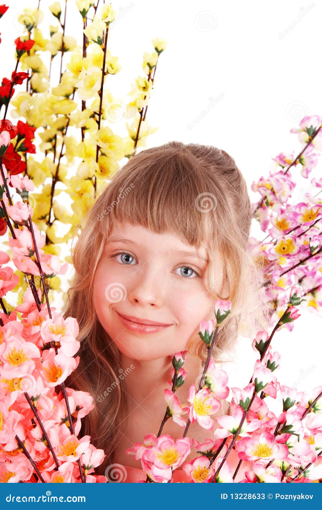 Beautiful Girl with Spring Flower. Stock Image - Image of beauty ...