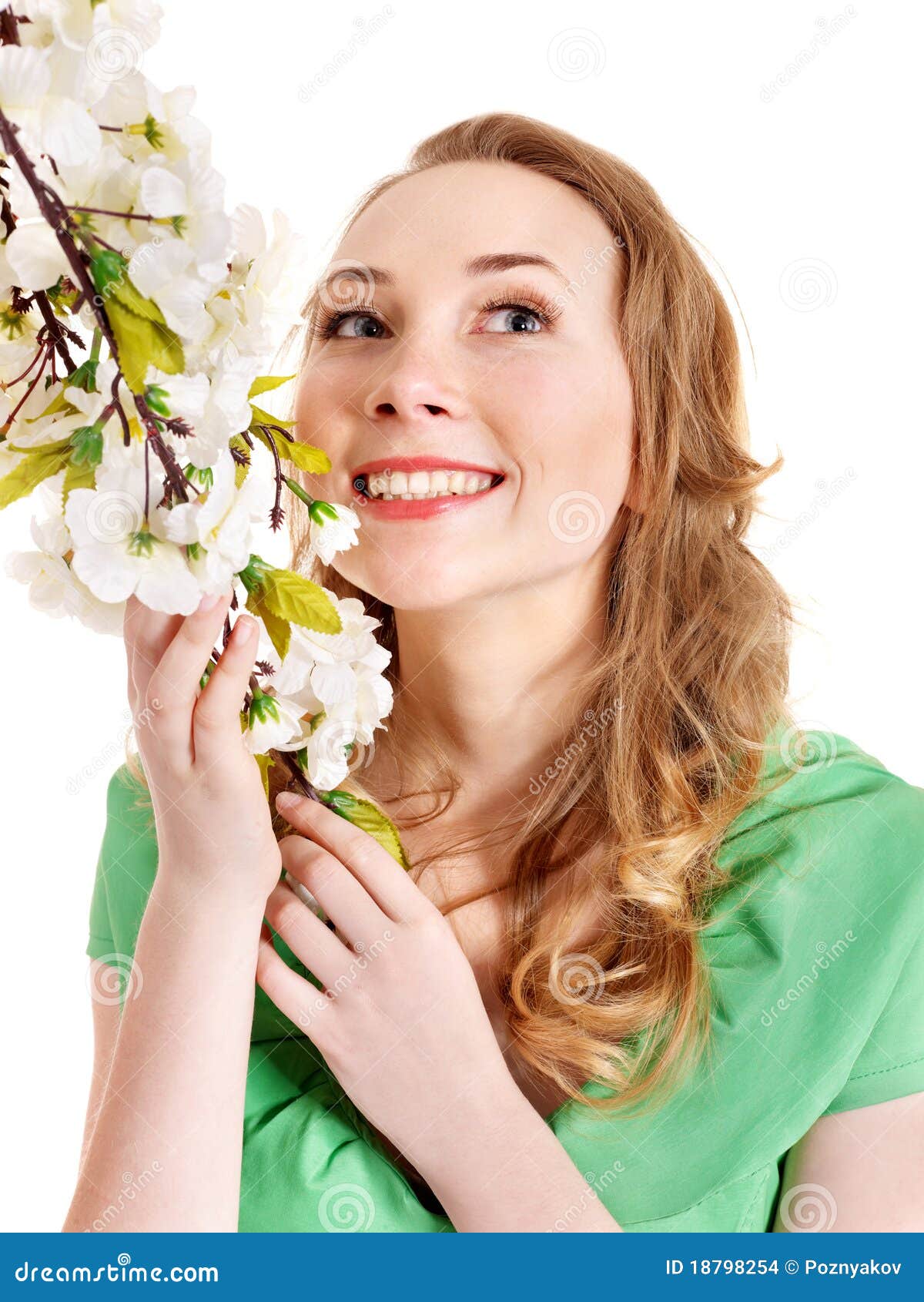 Beautiful Girl with Spring Flower. Stock Photo - Image of cherry ...