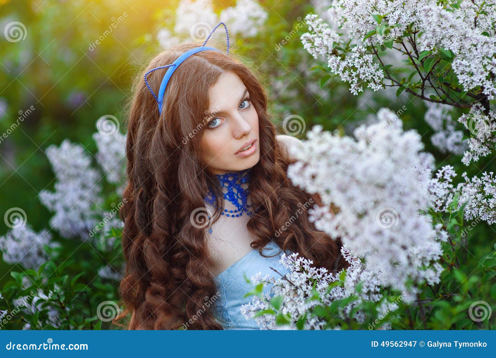Beautiful Girl in Spring Park Lilac Stock Image - Image of adult, cute ...