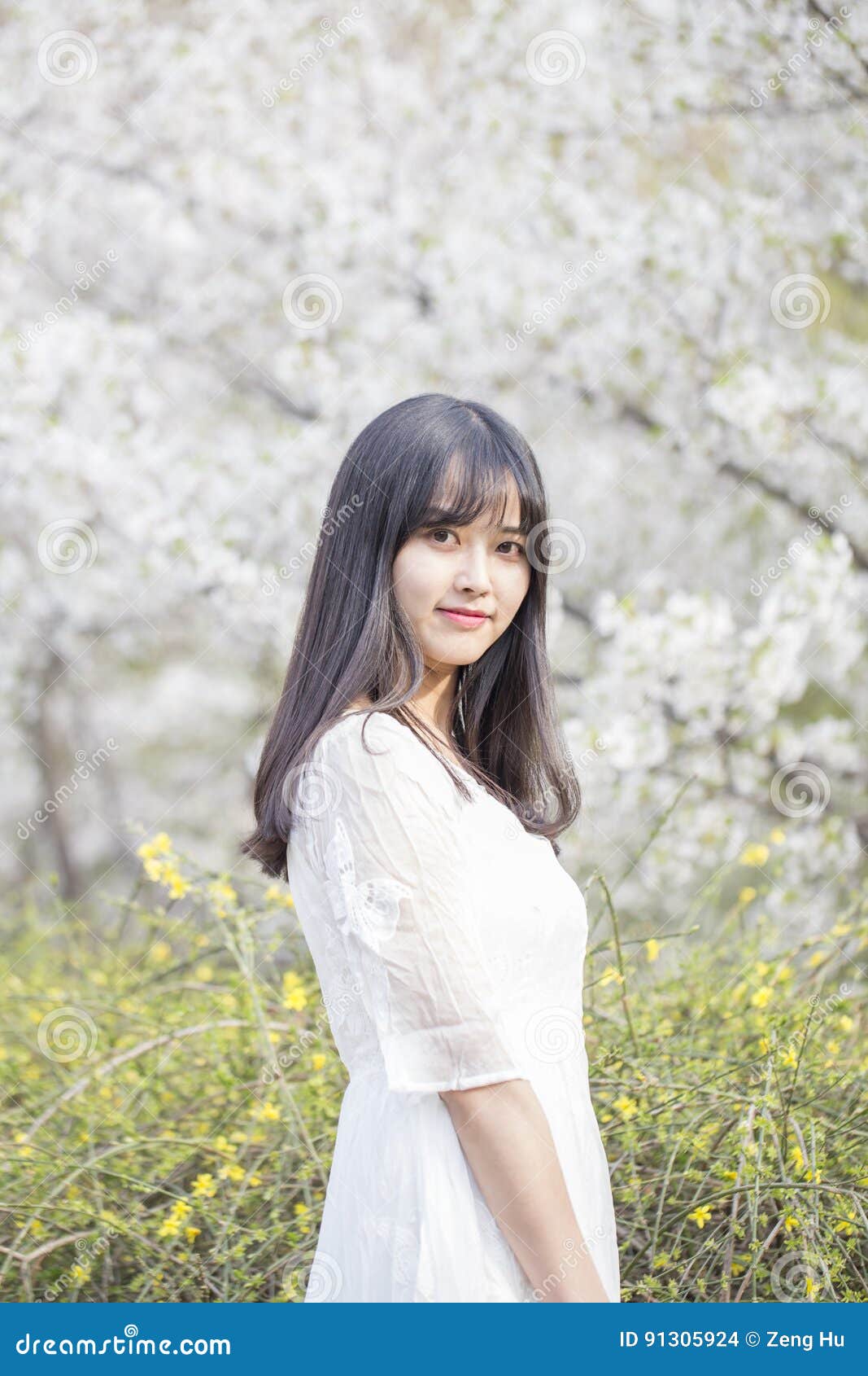 Beautiful Girl in Springtime Stock Photo - Image of adult, grass: 91305924