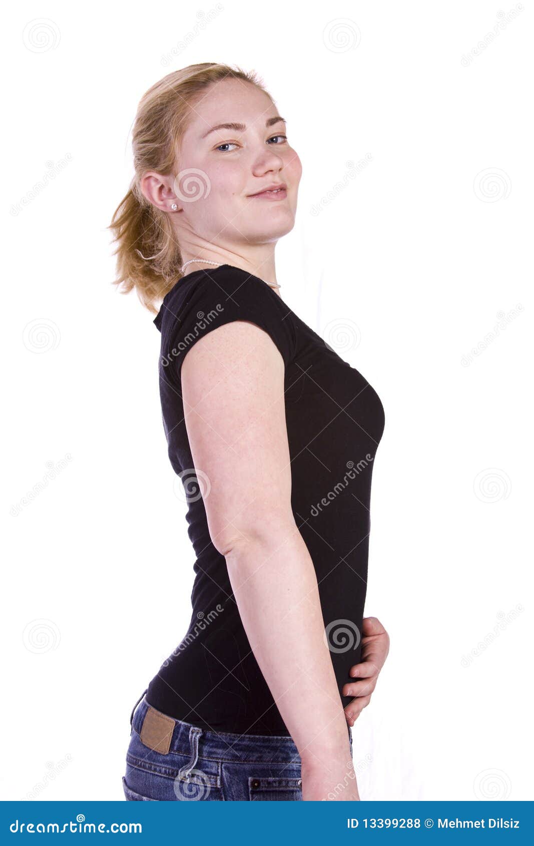 Beautiful Girl Standing Up stock photo. Image of face - 13399288