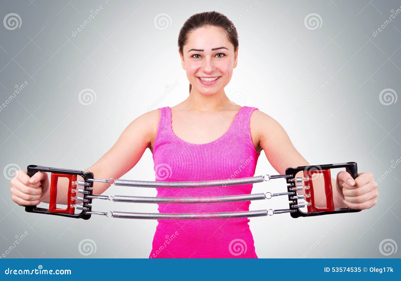 Beautiful Girl Stretches Expander Stock Image - Image of training ...