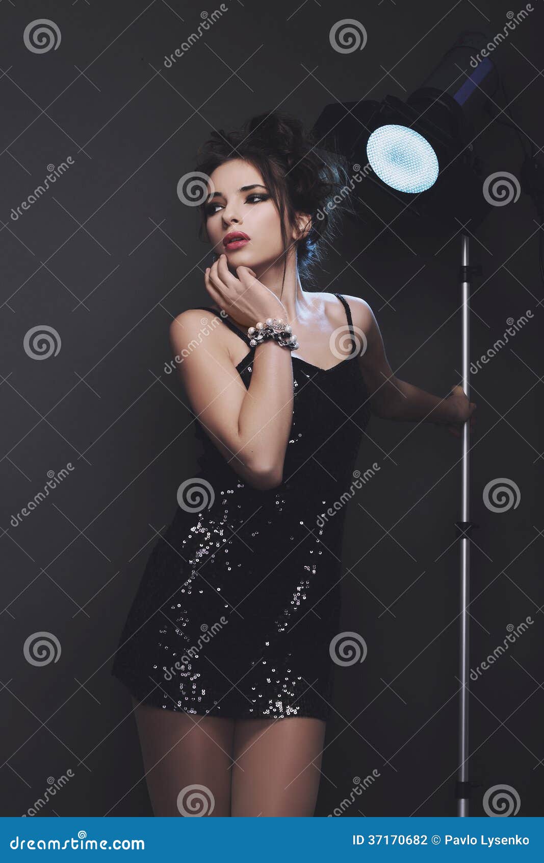 Beautiful Girl in the Studio Stock Photo - Image of looking, female ...