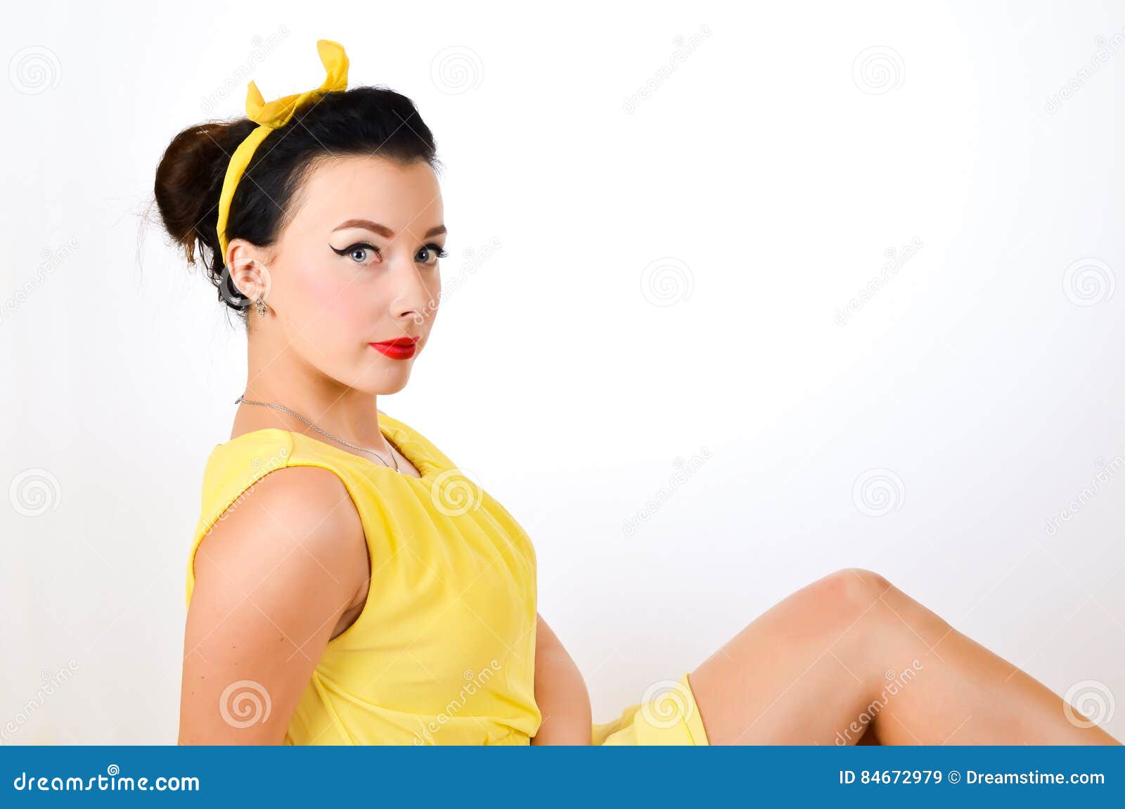 Beautiful Girl in the Studio, Pin-up Stock Image - Image of makeup ...