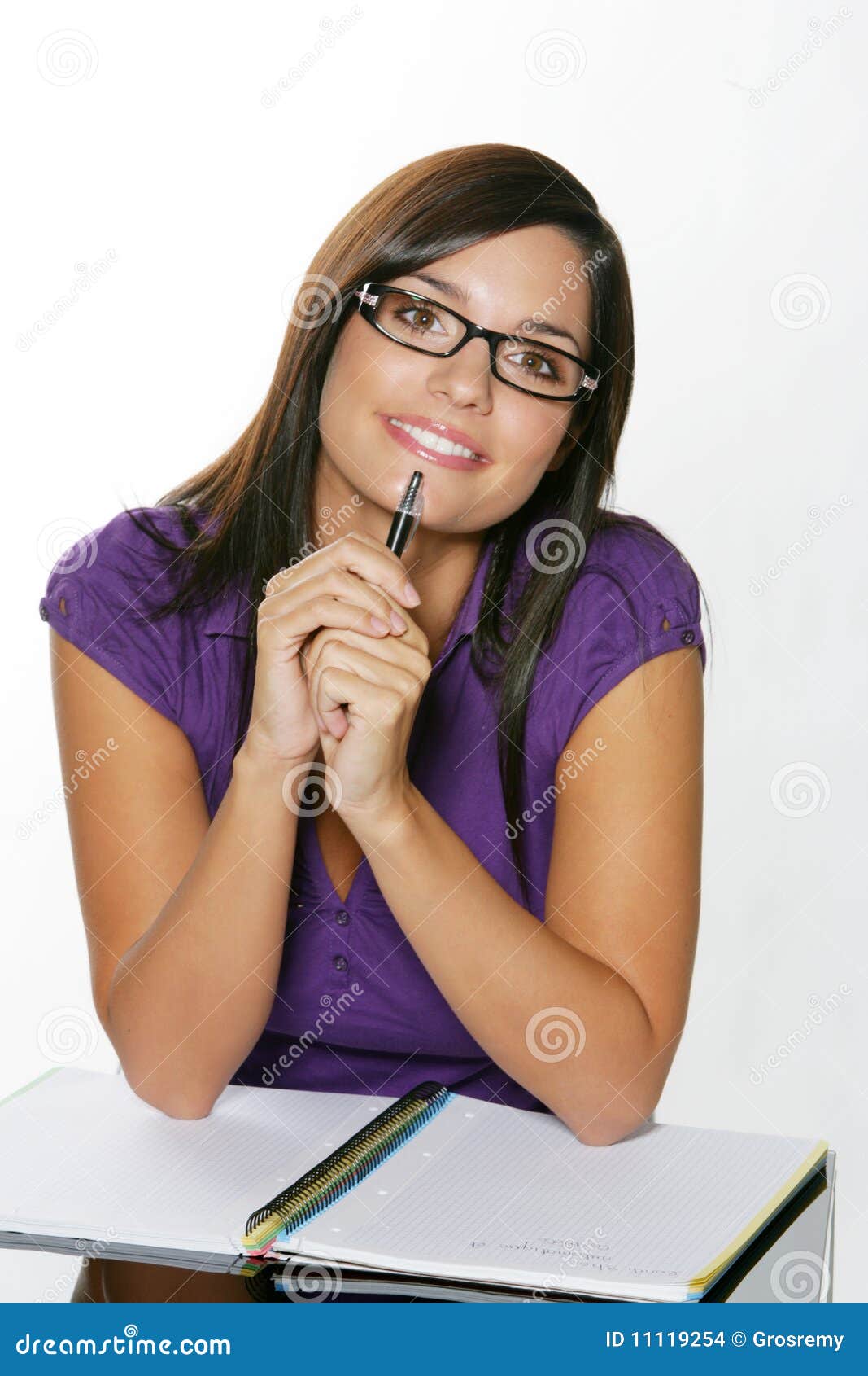 Beautiful girl studying. stock photo. Image of friendly - 11119254