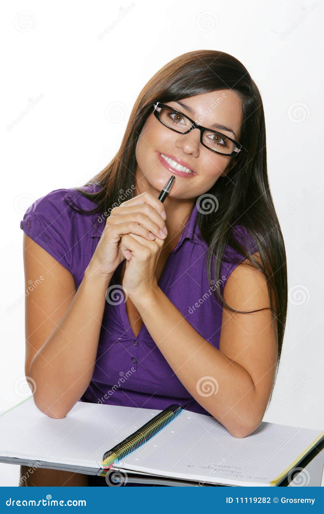 Beautiful girl studying. stock photo. Image of latin - 11119282