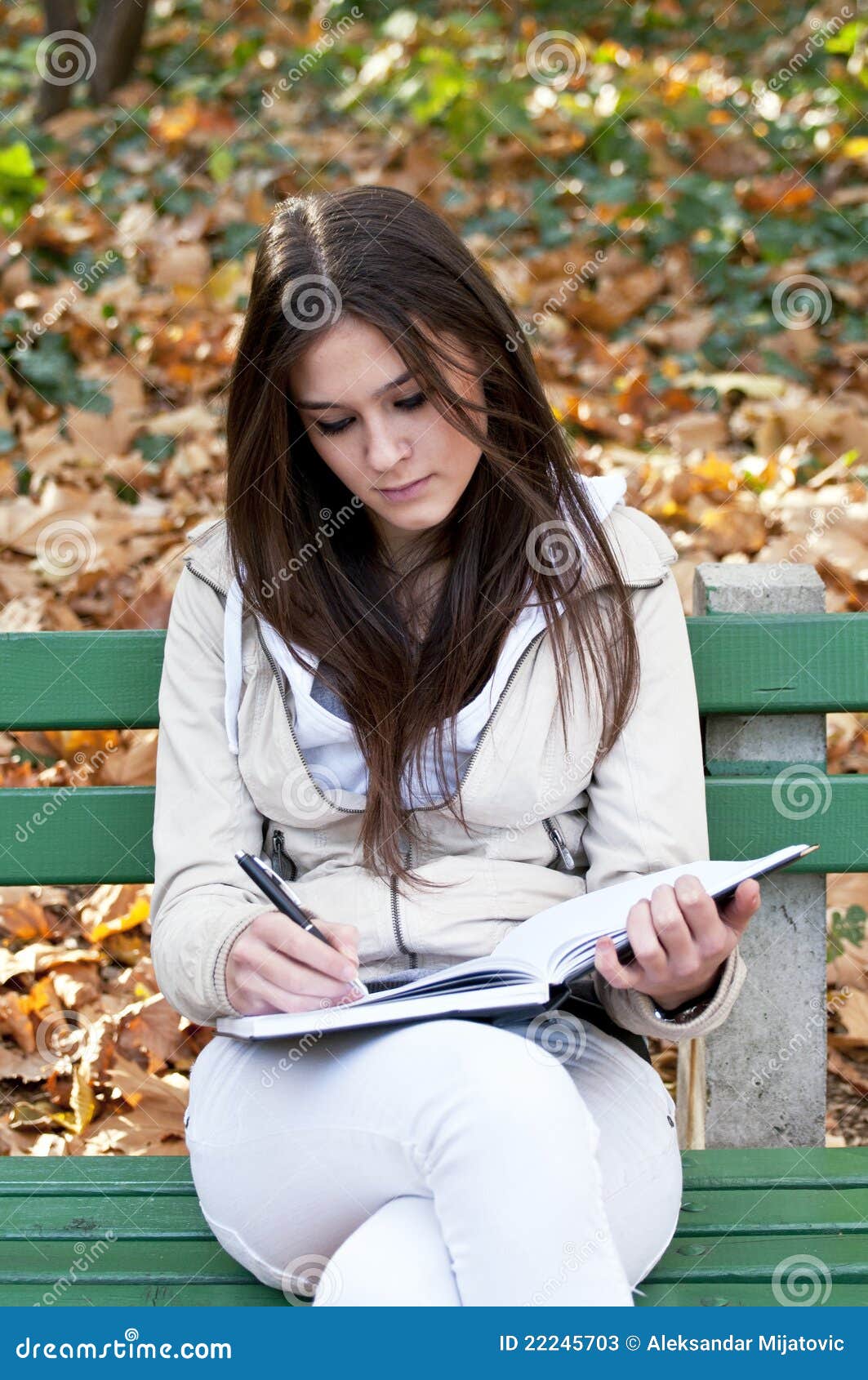Beautiful girl studying stock image. Image of scarf, person - 22245703