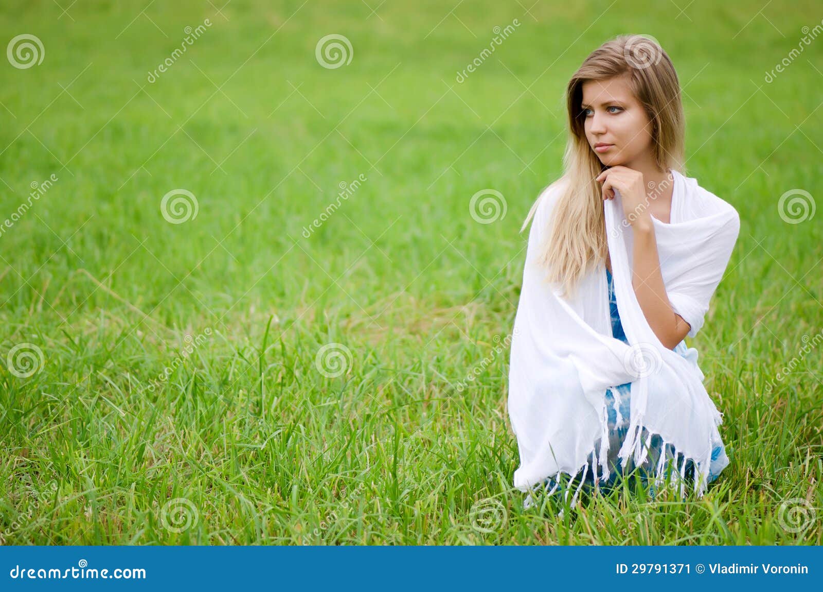 The Beautiful Girl in the Summer in the Field Stock Image - Image of ...