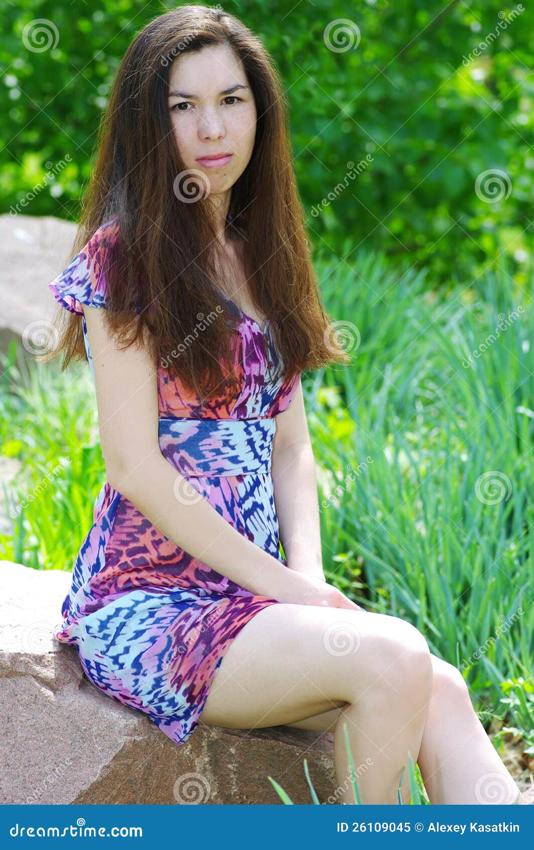 Beautiful Girl in a Summer Garden Stock Image - Image of happy, glamour ...