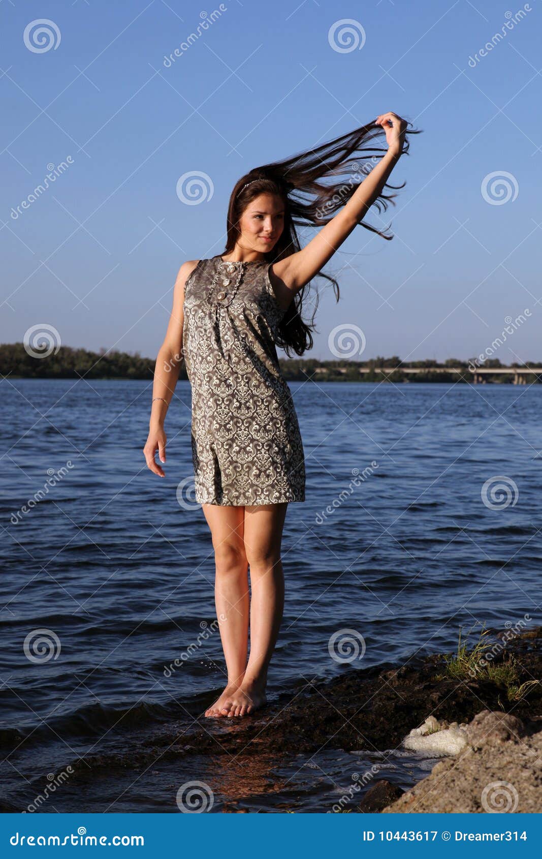 Beautiful Girl at Sunset Time Stock Image - Image of cute, green: 10443617