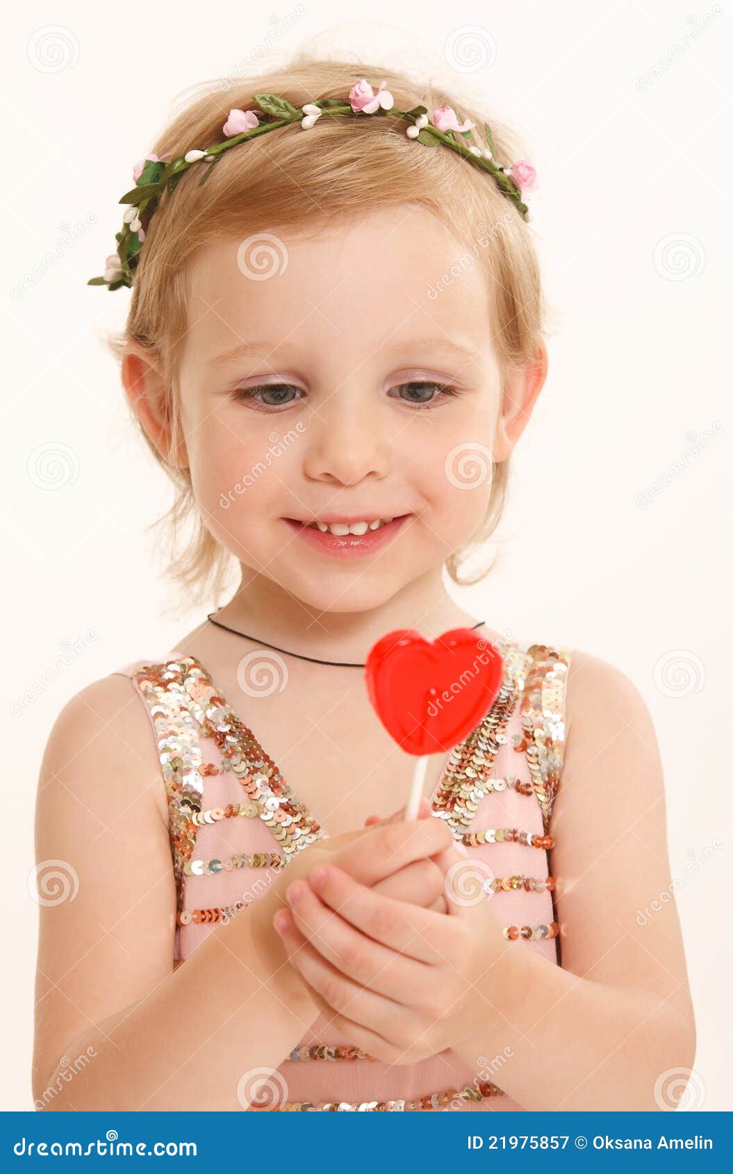 Beautiful Girl with a Sweet Stock Image - Image of little, object: 21975857