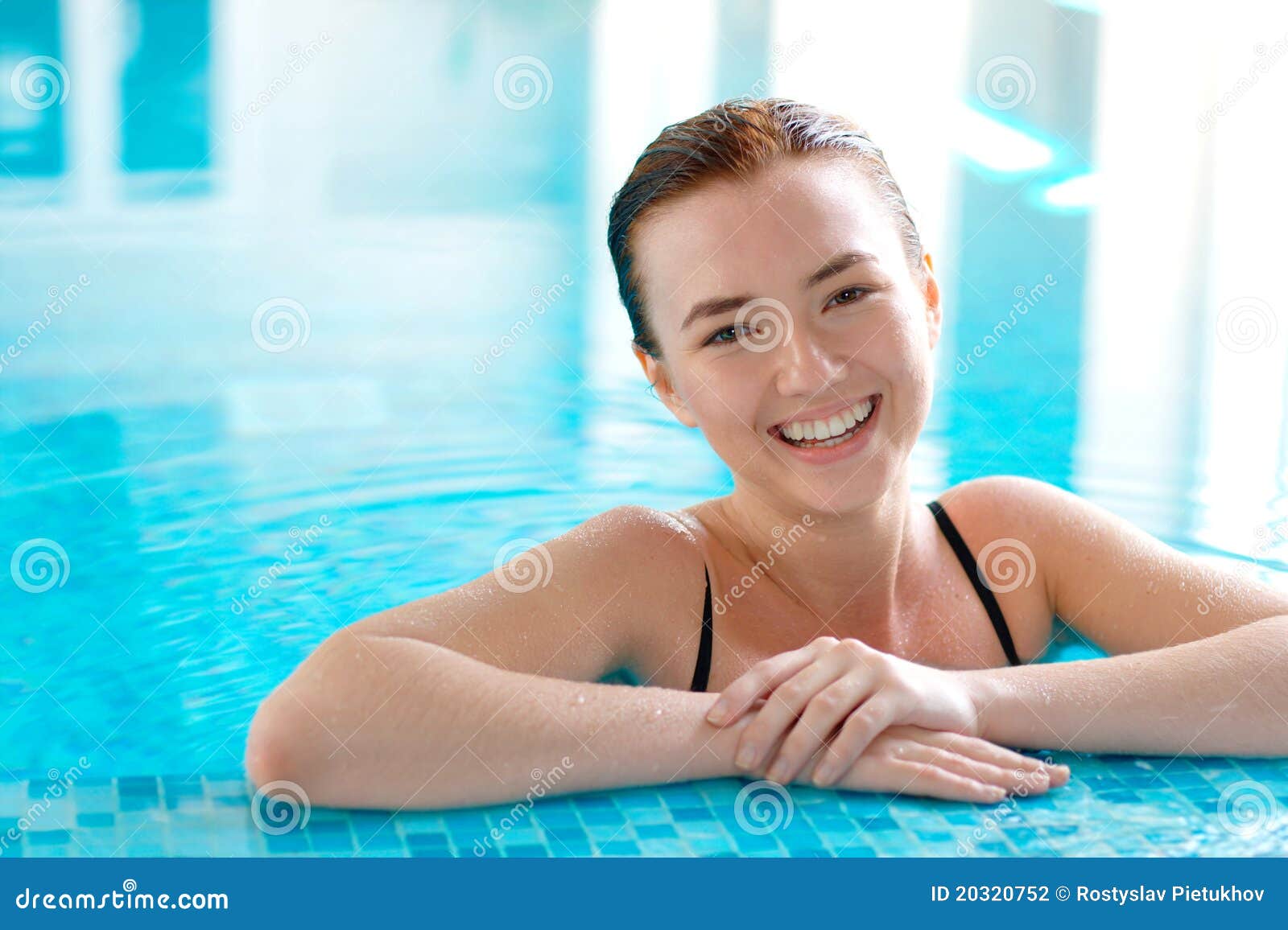 Beautiful Girl in a Swimming Pool Stock Photo - Image of enjoy, pool ...