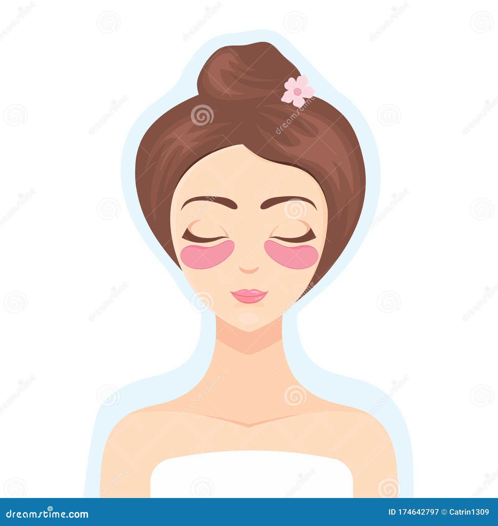 Beautiful Girl Takes Care Of Her Face With A Collagen Eye Patch