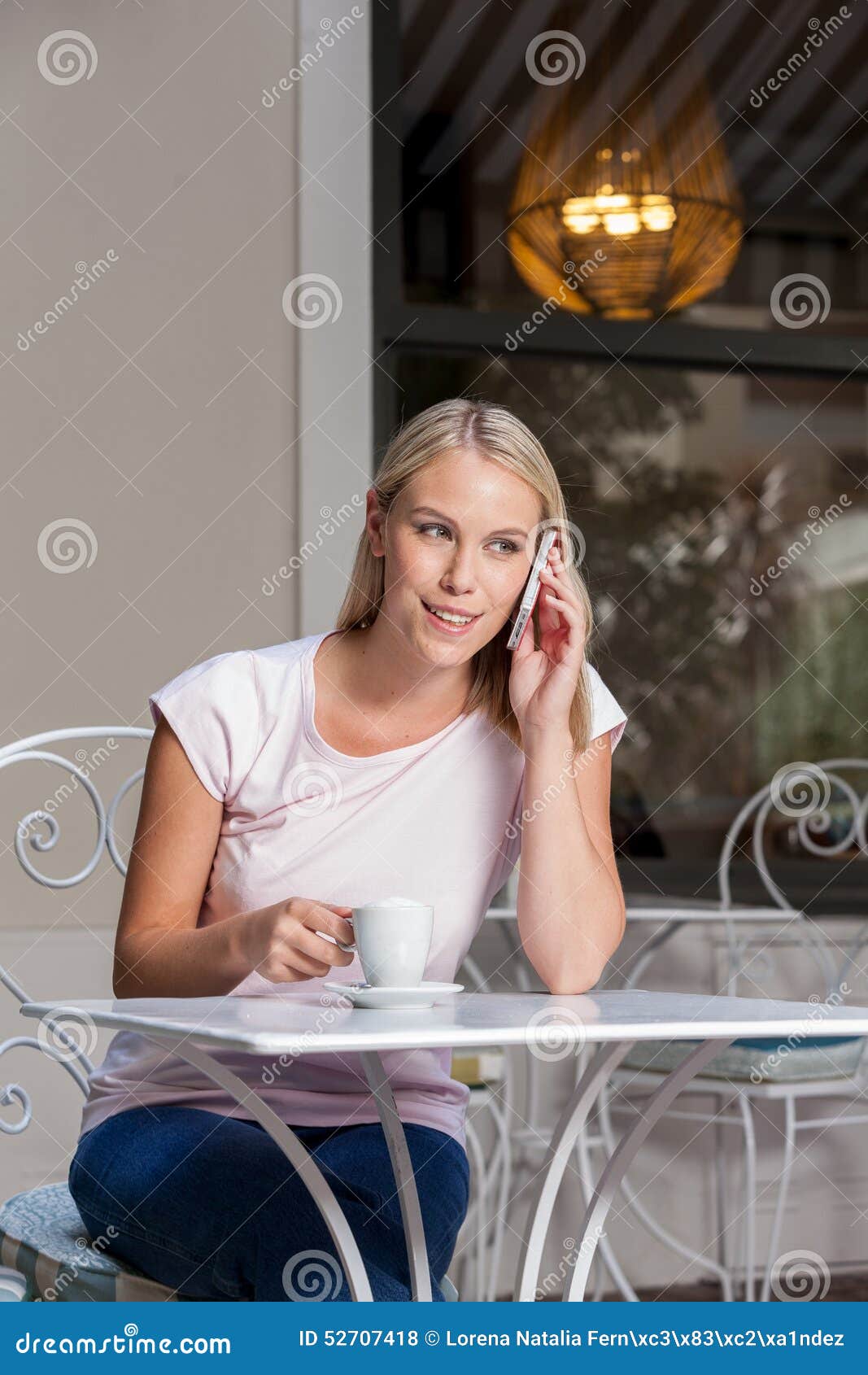 Beautiful Girl Taking a Break Stock Photo - Image of phone, break: 52707418
