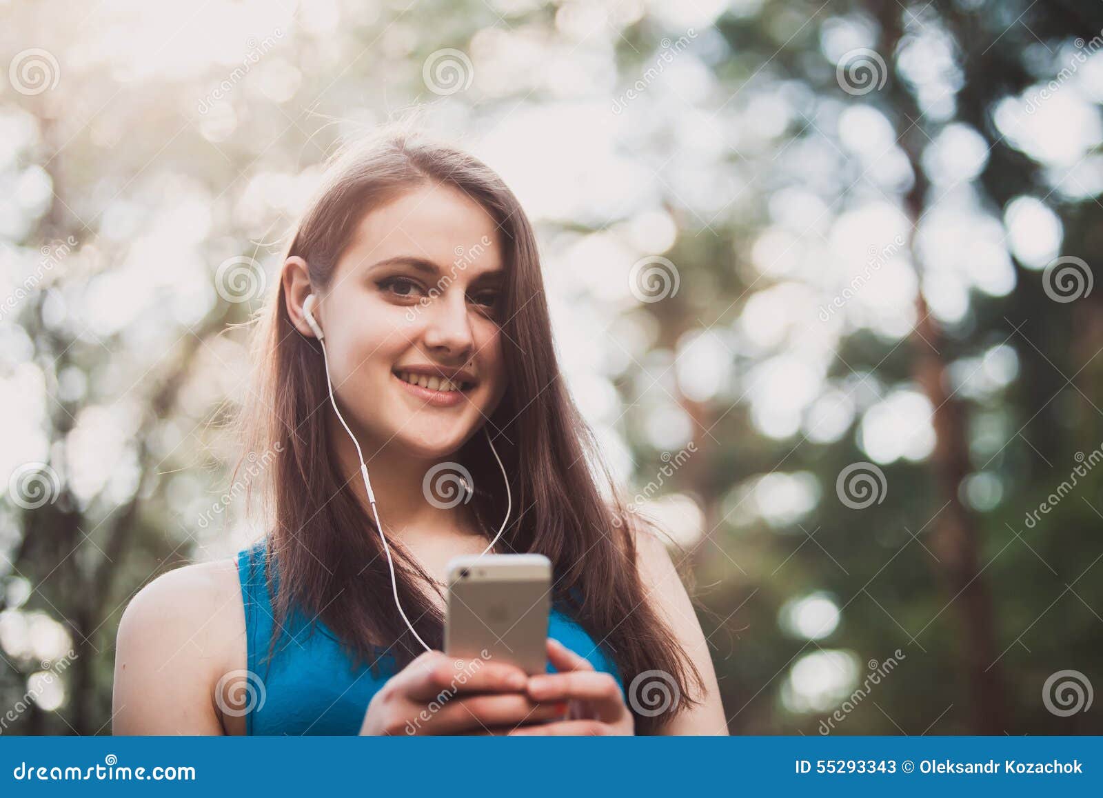 Beautiful Girl Talking with Smartphone Handsfree Stock Image - Image of ...