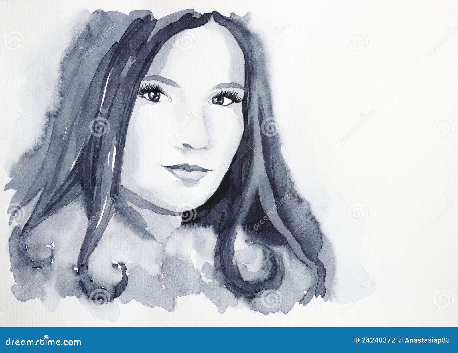 Beautiful Girl with Tempting Eyes Stock Illustration - Illustration of ...