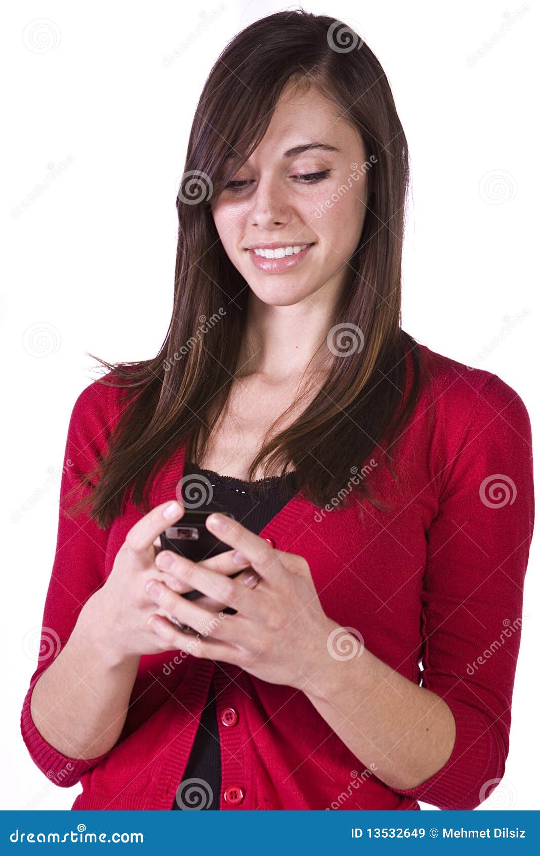 Beautiful Girl Texting stock image. Image of attractive - 13532649