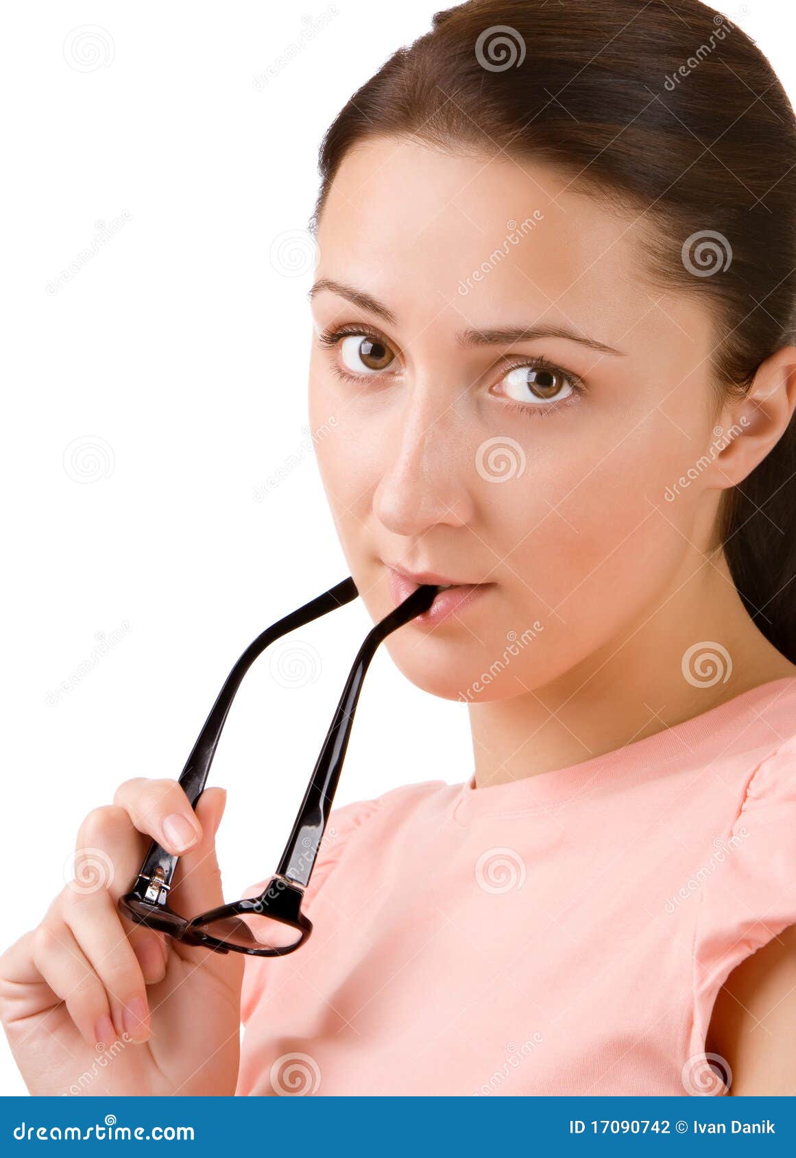 Beautiful girl thinking stock photo. Image of young, happy - 17090742