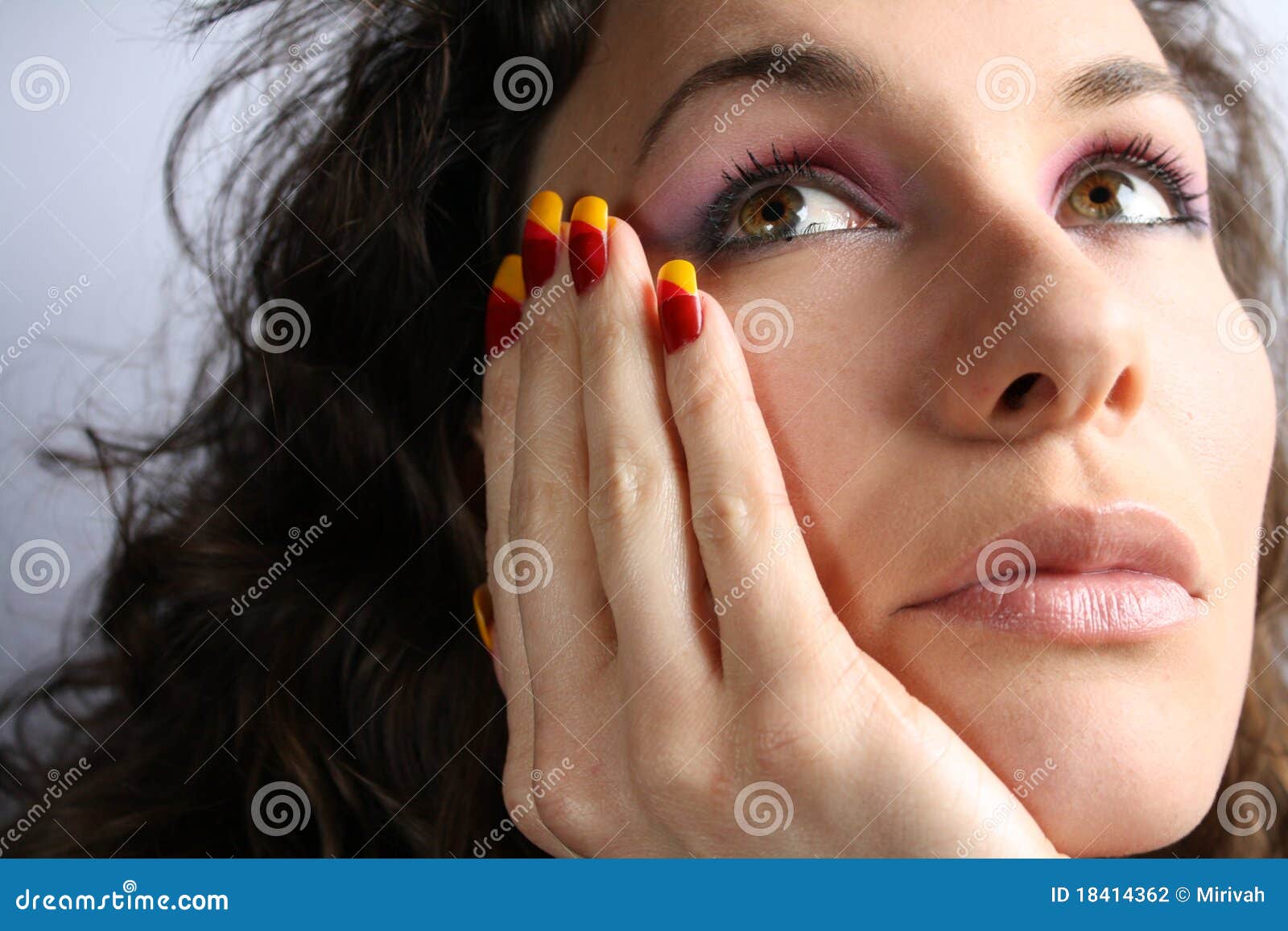 Beautiful girl thinking stock photo. Image of expression - 18414362
