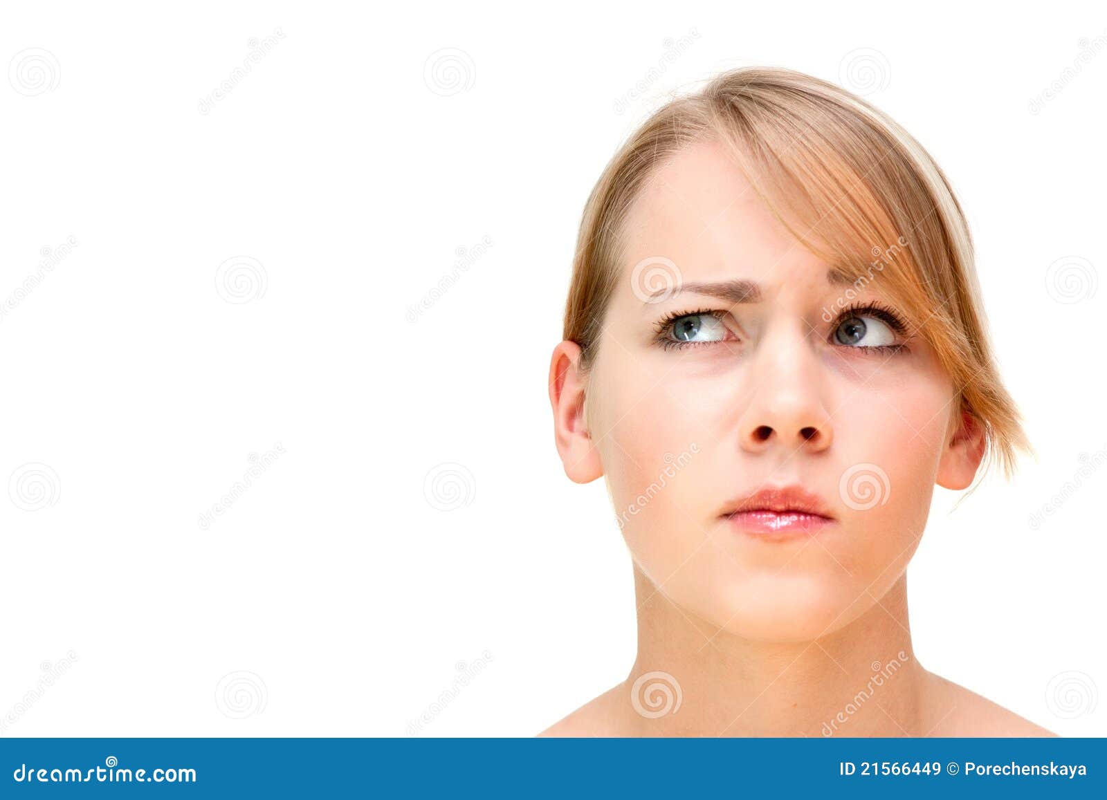 Beautiful girl thinking stock image. Image of blonde - 21566449