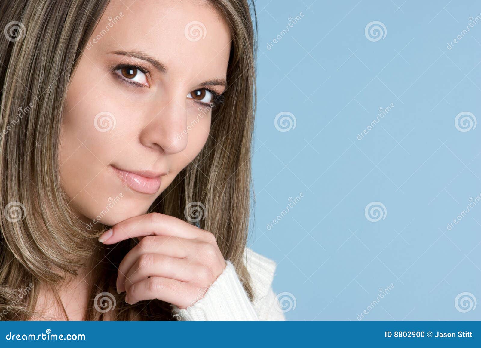 Beautiful Girl Thinking stock photo. Image of gorgeous - 8802900