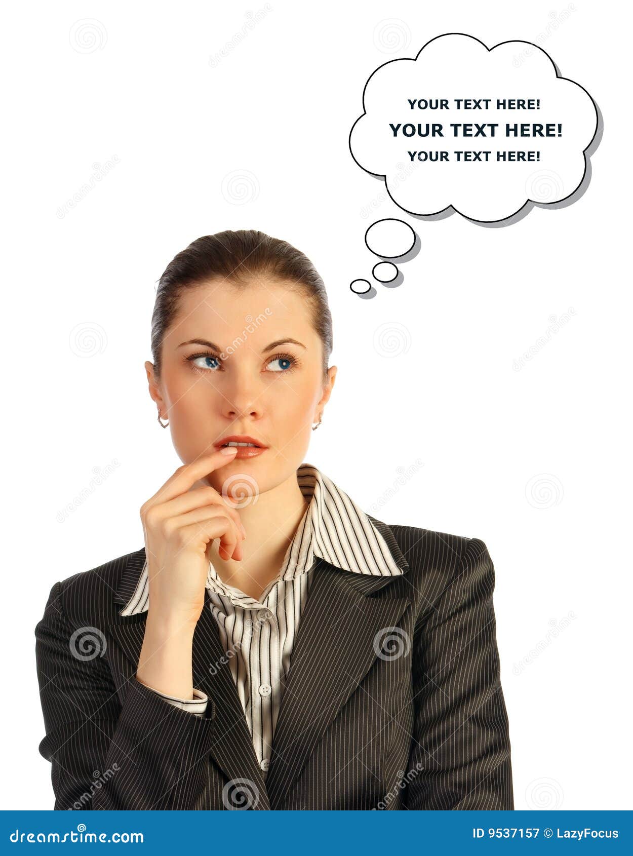 Beautiful girl thinking stock image. Image of beautiful - 9537157