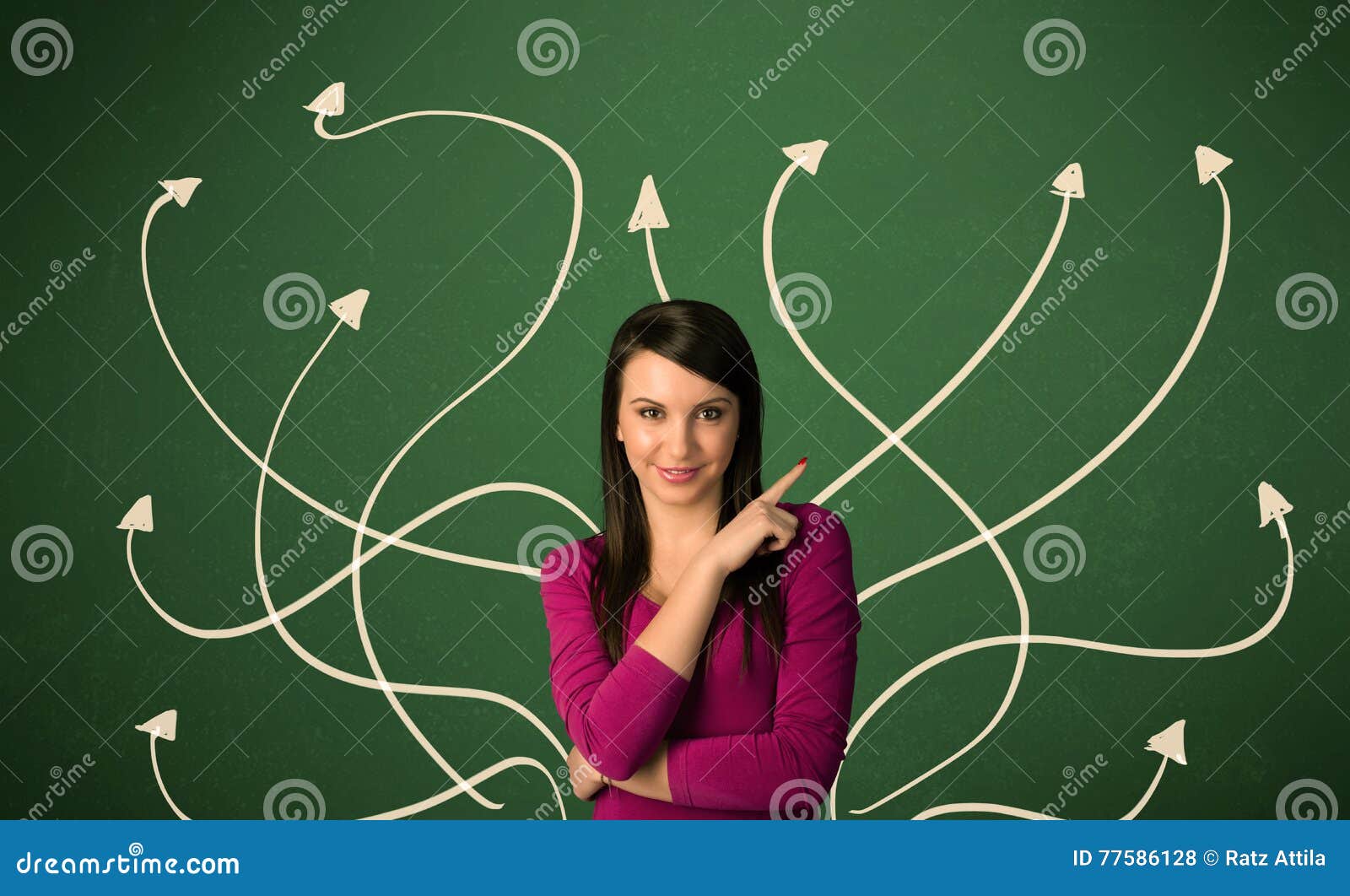 Beautiful Girl Thinking a Solution Stock Photo - Image of person ...