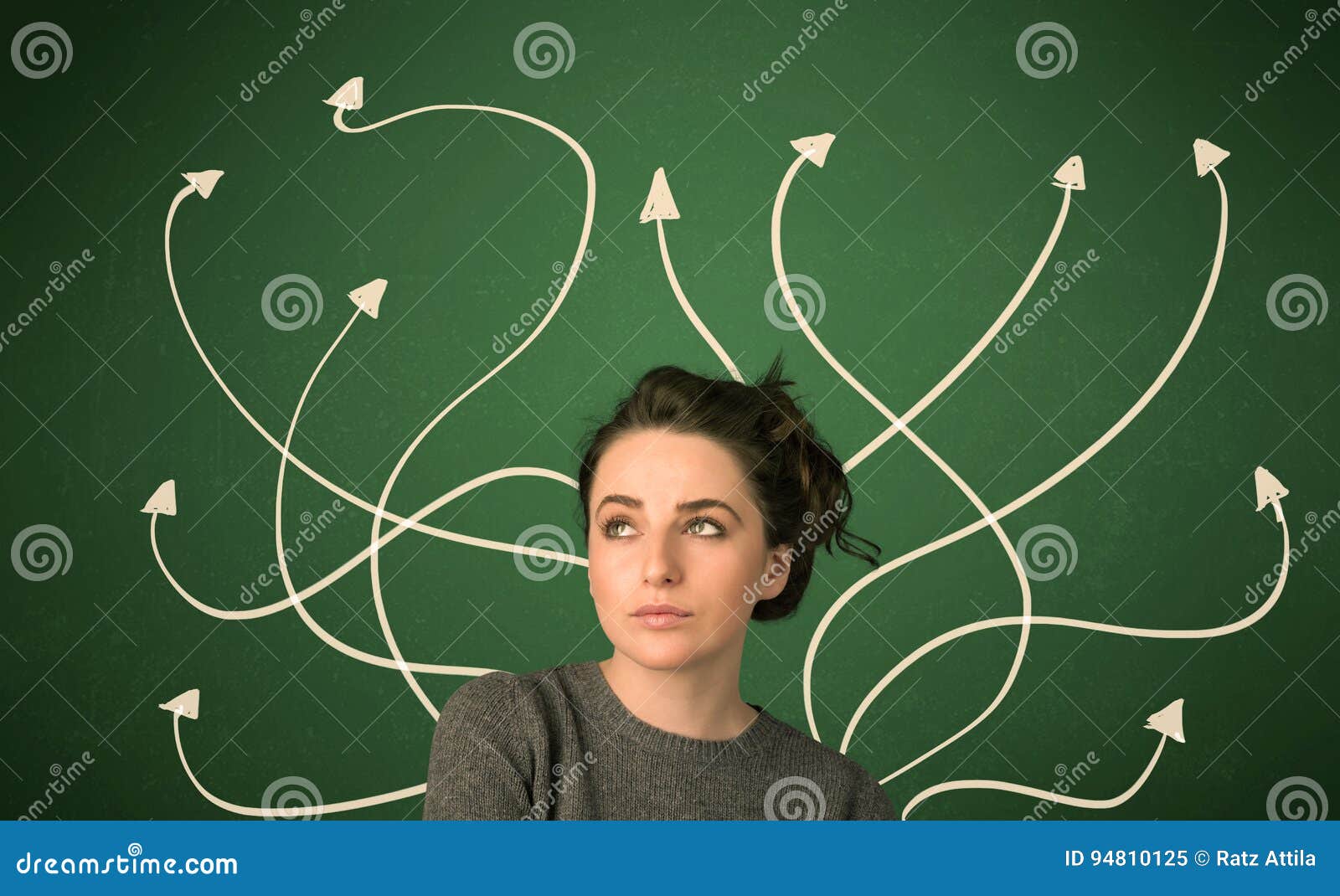 Beautiful Girl Thinking a Solution Stock Image - Image of girl ...