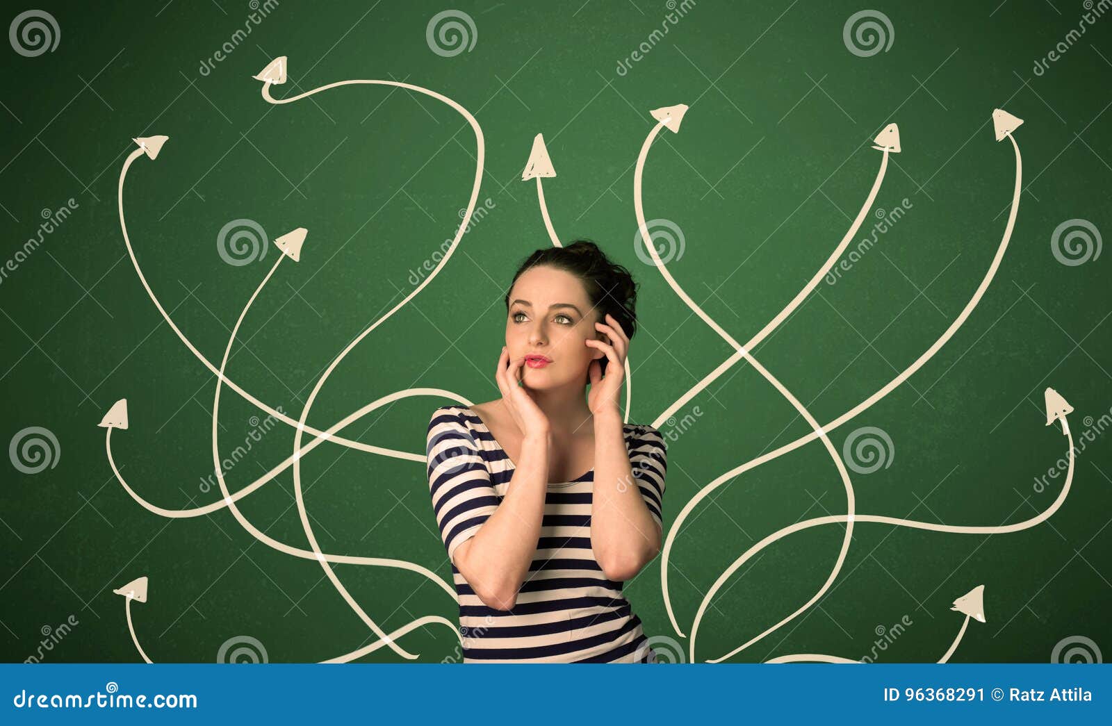 Beautiful Girl Thinking a Solution Stock Image - Image of caucasian ...
