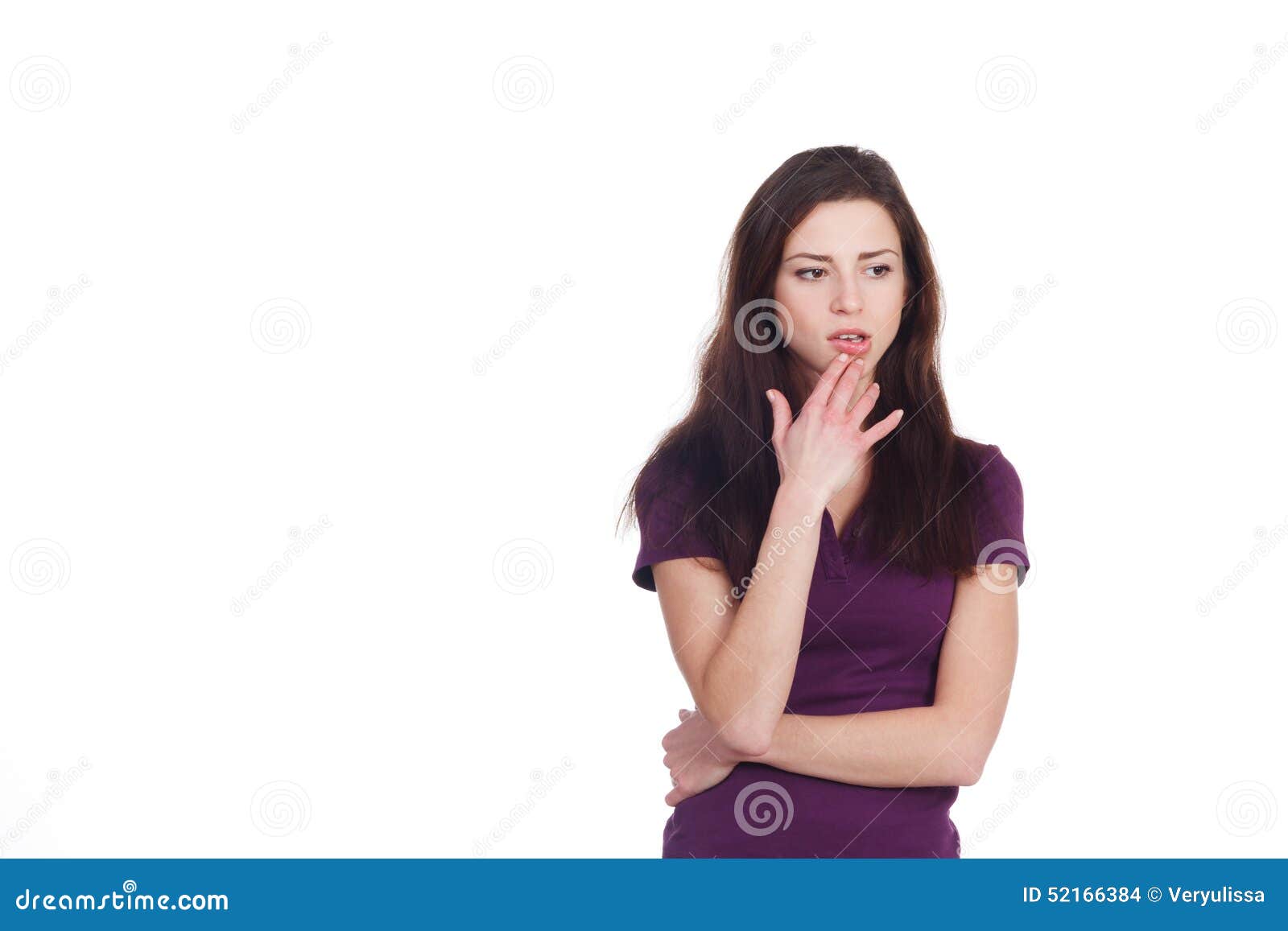 Beautiful girl thinking stock photo. Image of looking - 52166384