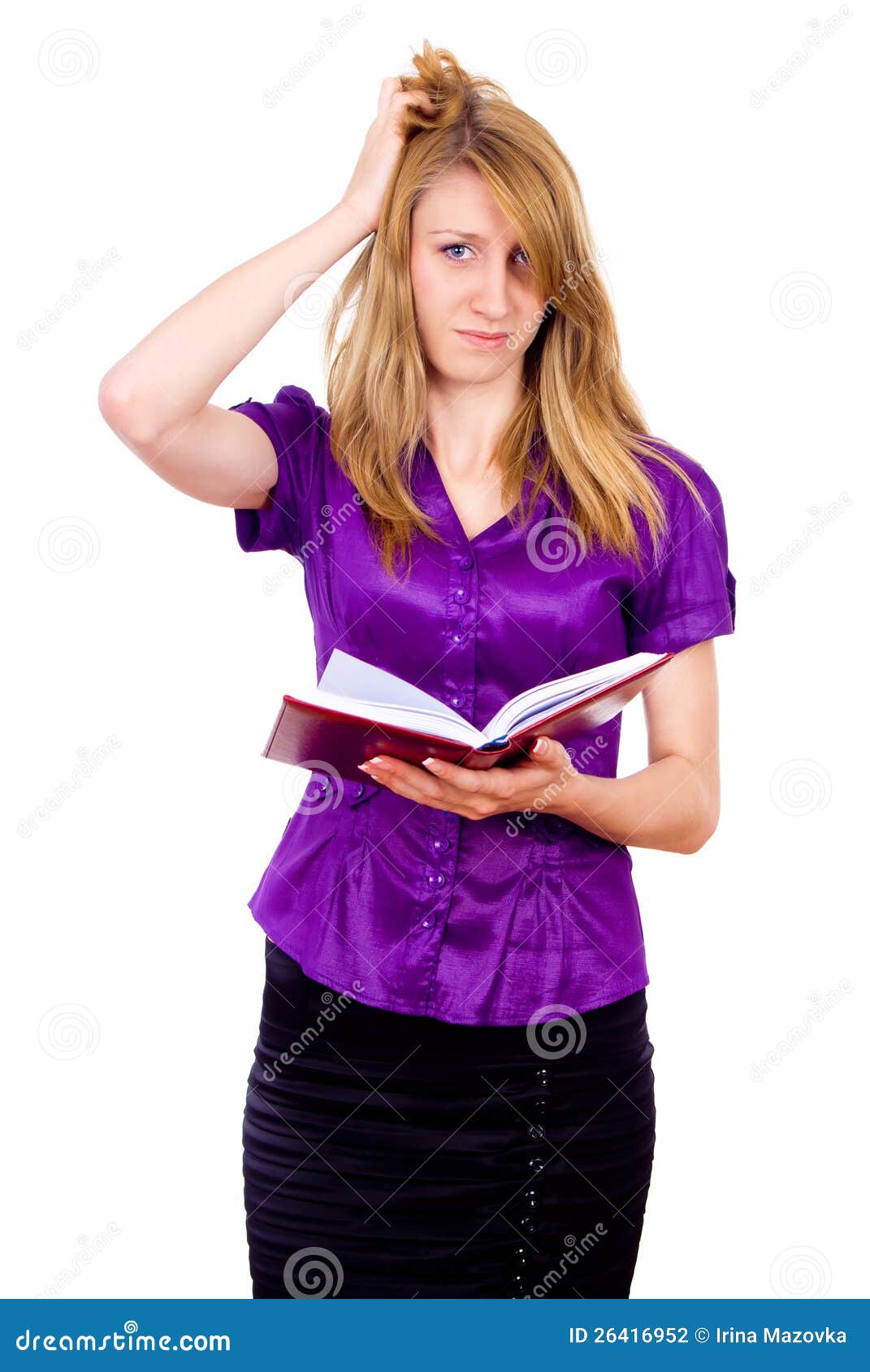 Beautiful girl thinks stock photo. Image of glamour, healthy - 26416952