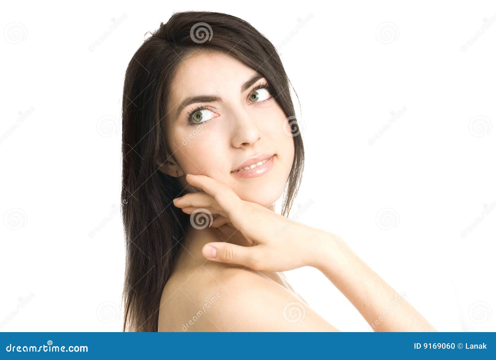 Beautiful Girl Touching Her Cheek Stock Photo - Image of face, eyes ...