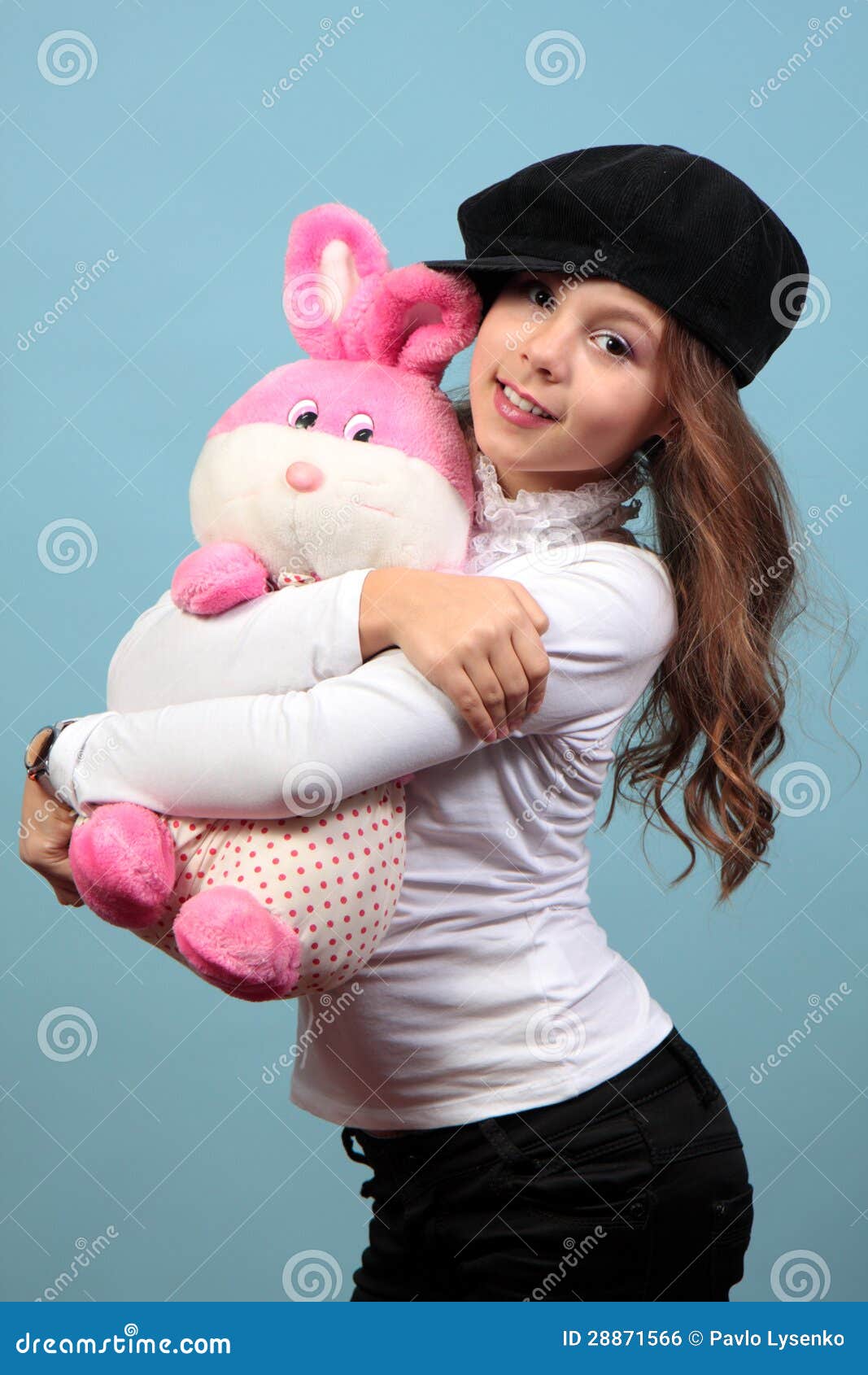 Beautiful girl with a toy stock photo. Image of face - 28871566
