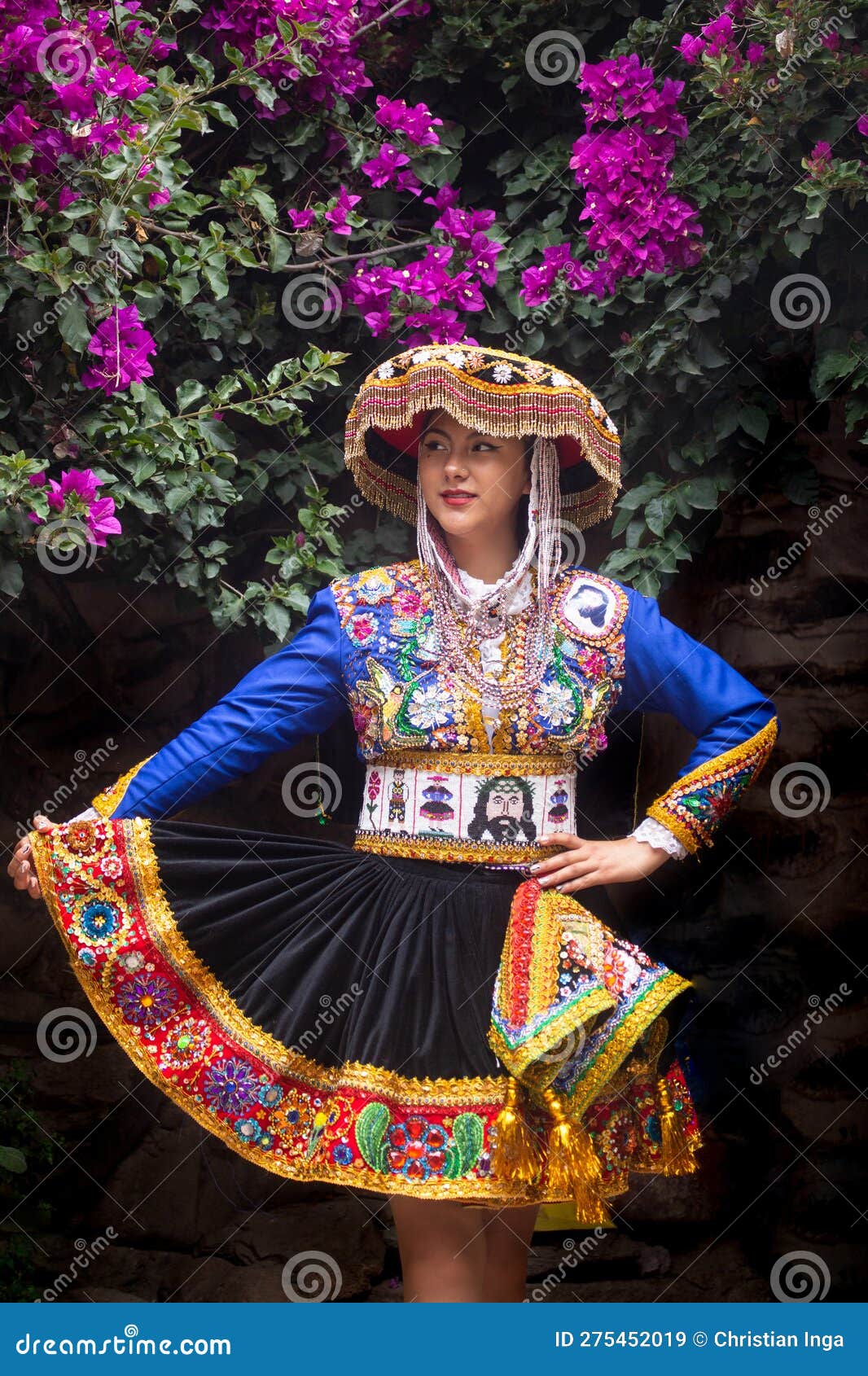 Beautiful Girl With Traditional Dress From Peruvian Andes Culture