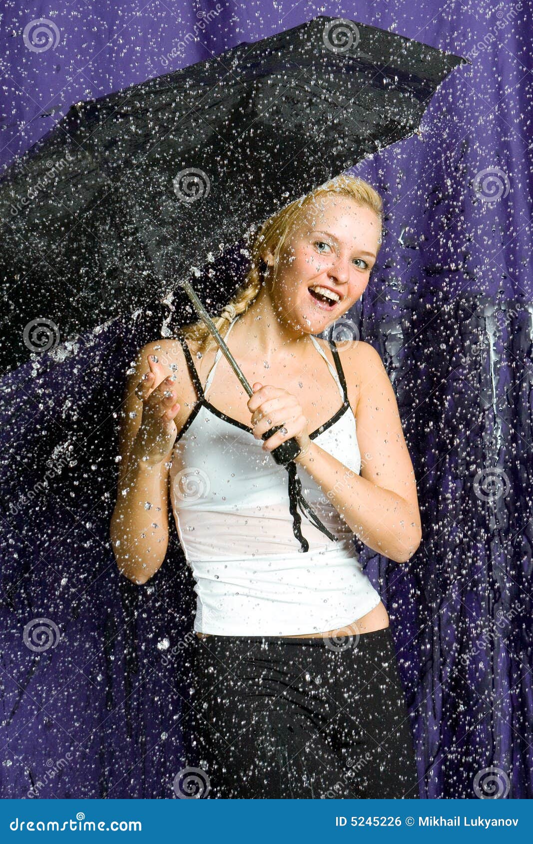 The Beautiful Girl Under the Stylised Rain Stock Photo - Image of girl ...
