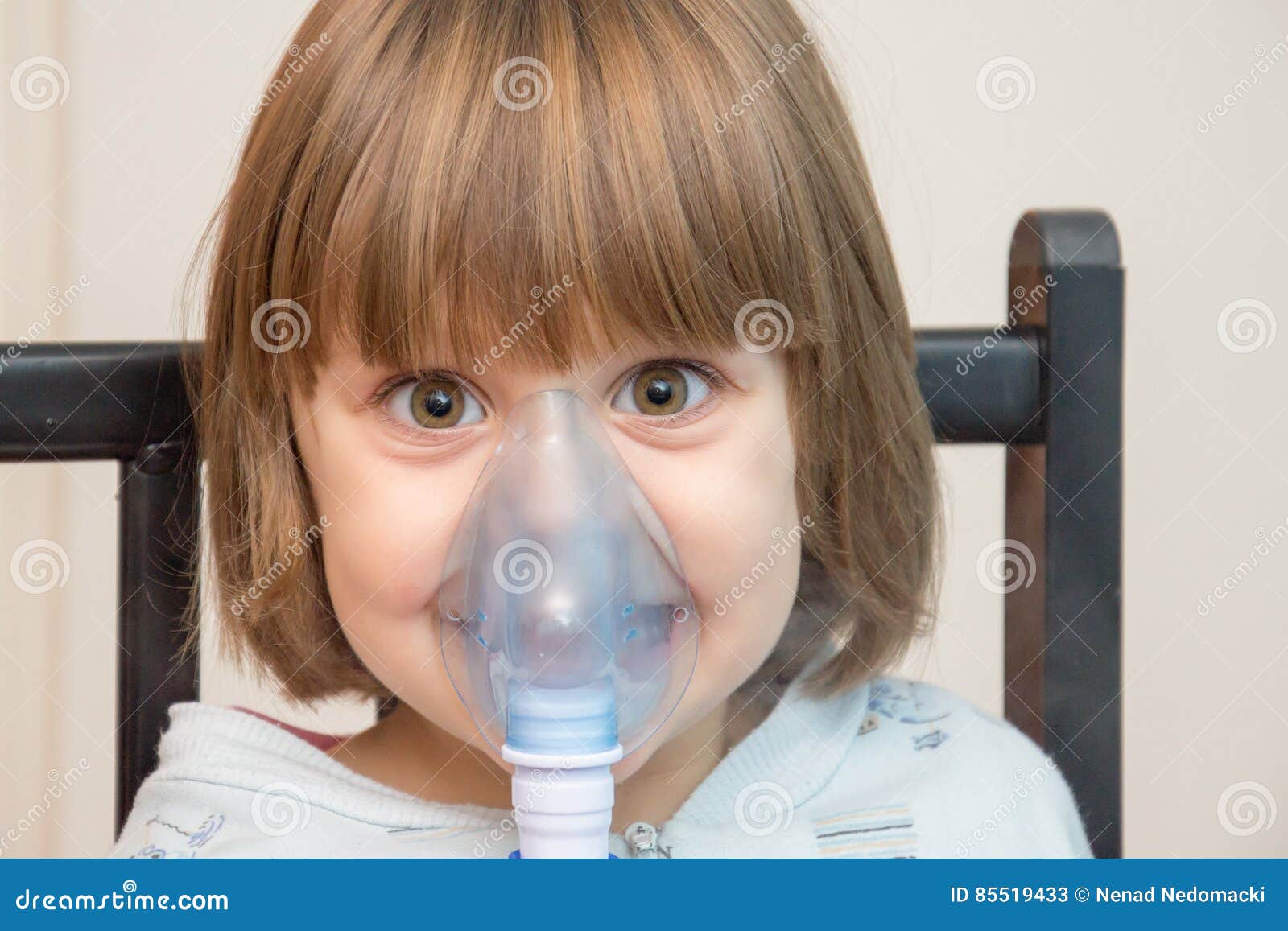 Beautiful Girl Using the Inhalation Mask Stock Image - Image of cute ...