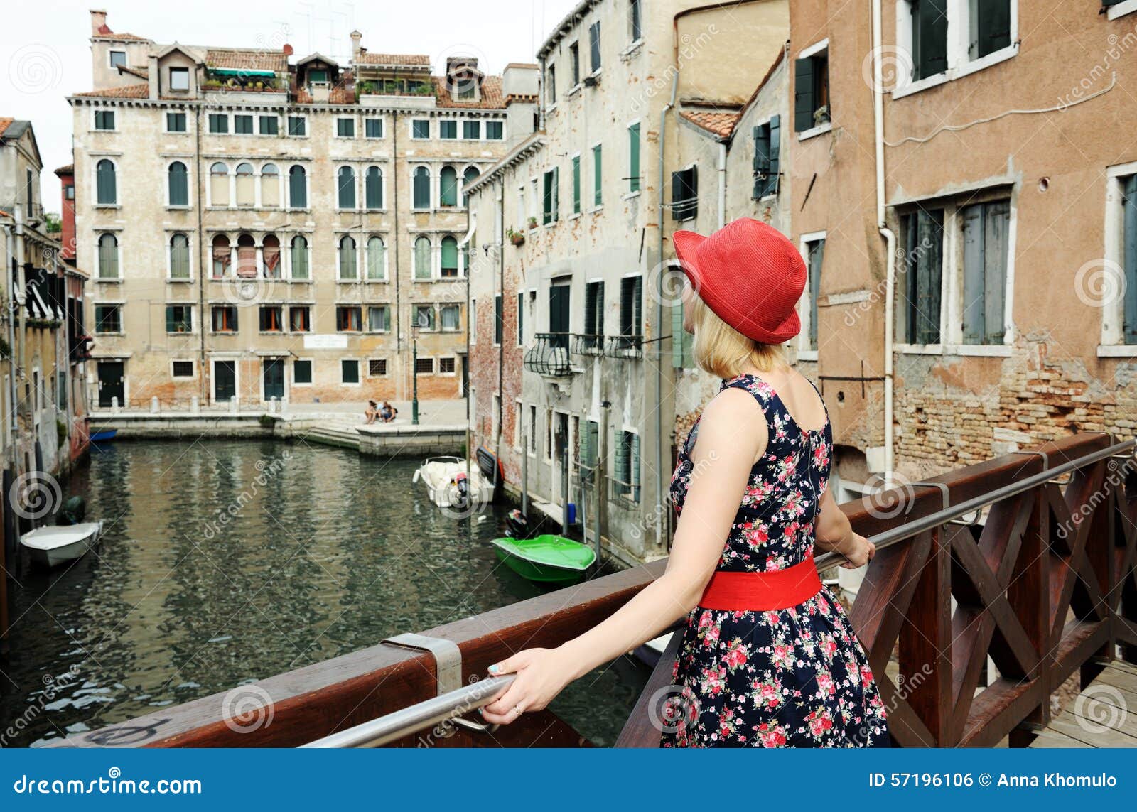 Beautiful girl in Venice stock photo. Image of architecture - 57196106